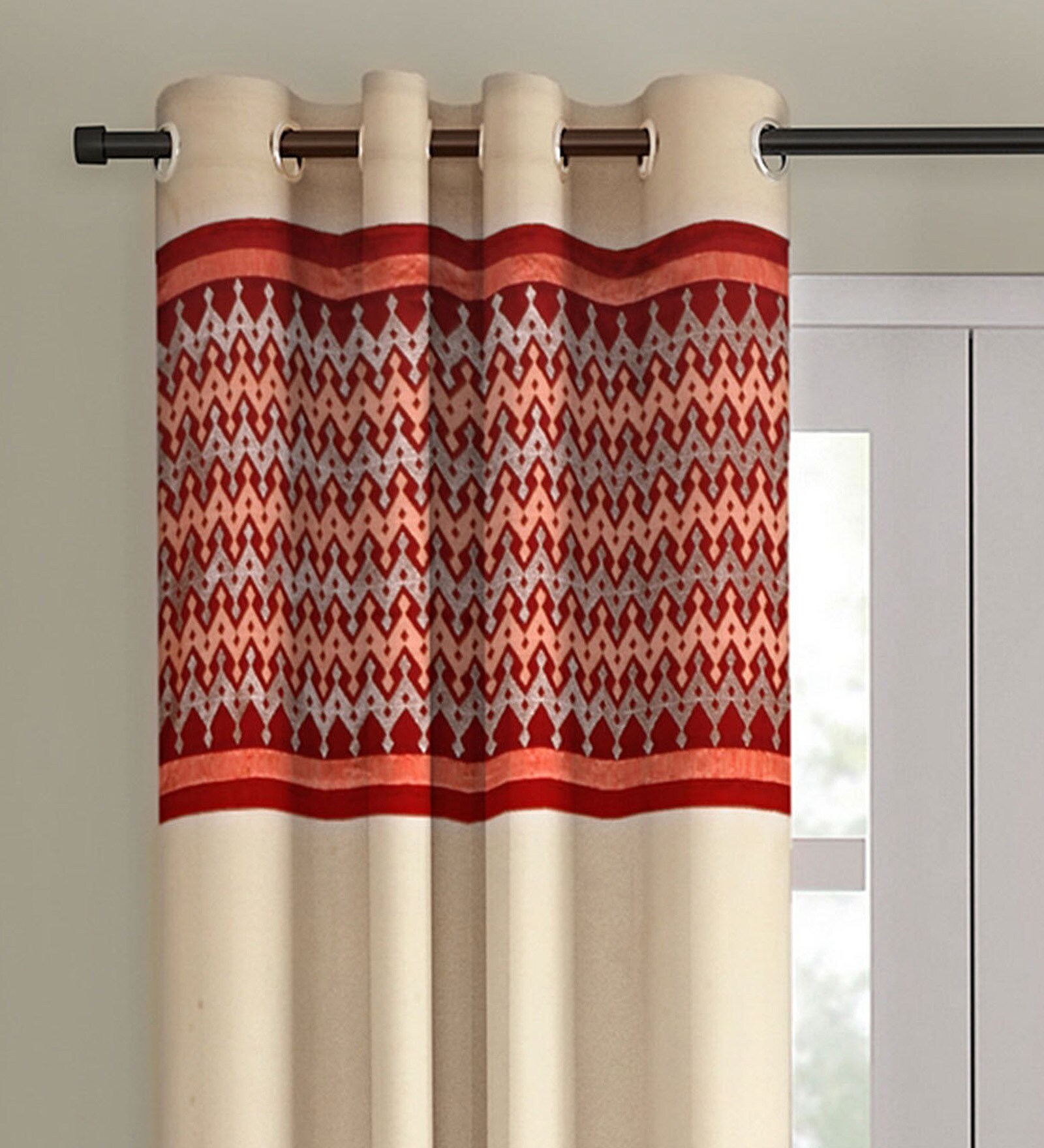 Buy Red Blackout Satin 9 Feet Eyelet Curtain at 47% OFF by Eyda | Pepperfry