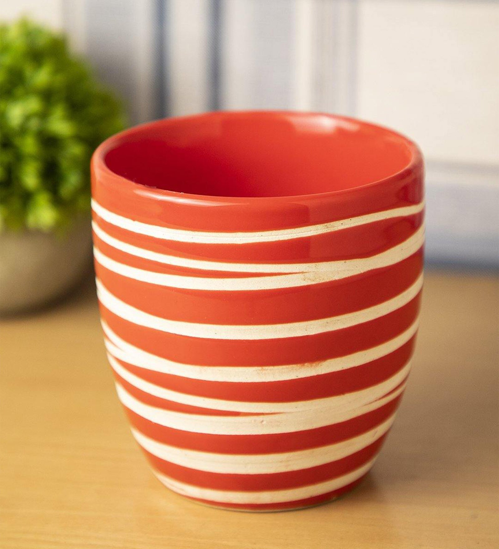 Buy Red Ceramic Planter Zig Zag Red By Market 99 at 52% OFF by Market ...