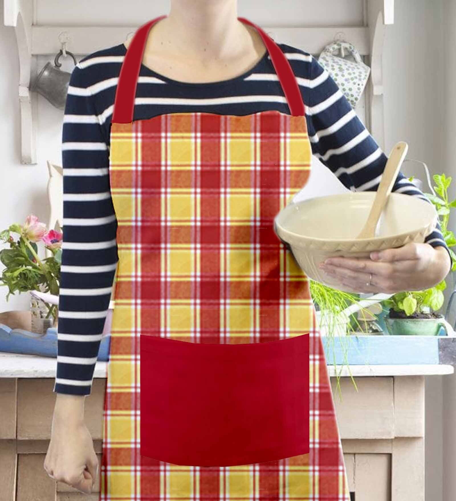 Buy Red Checks Cotton 2 Pcs Kitchen Set by Lushomes at 62% OFF by ...