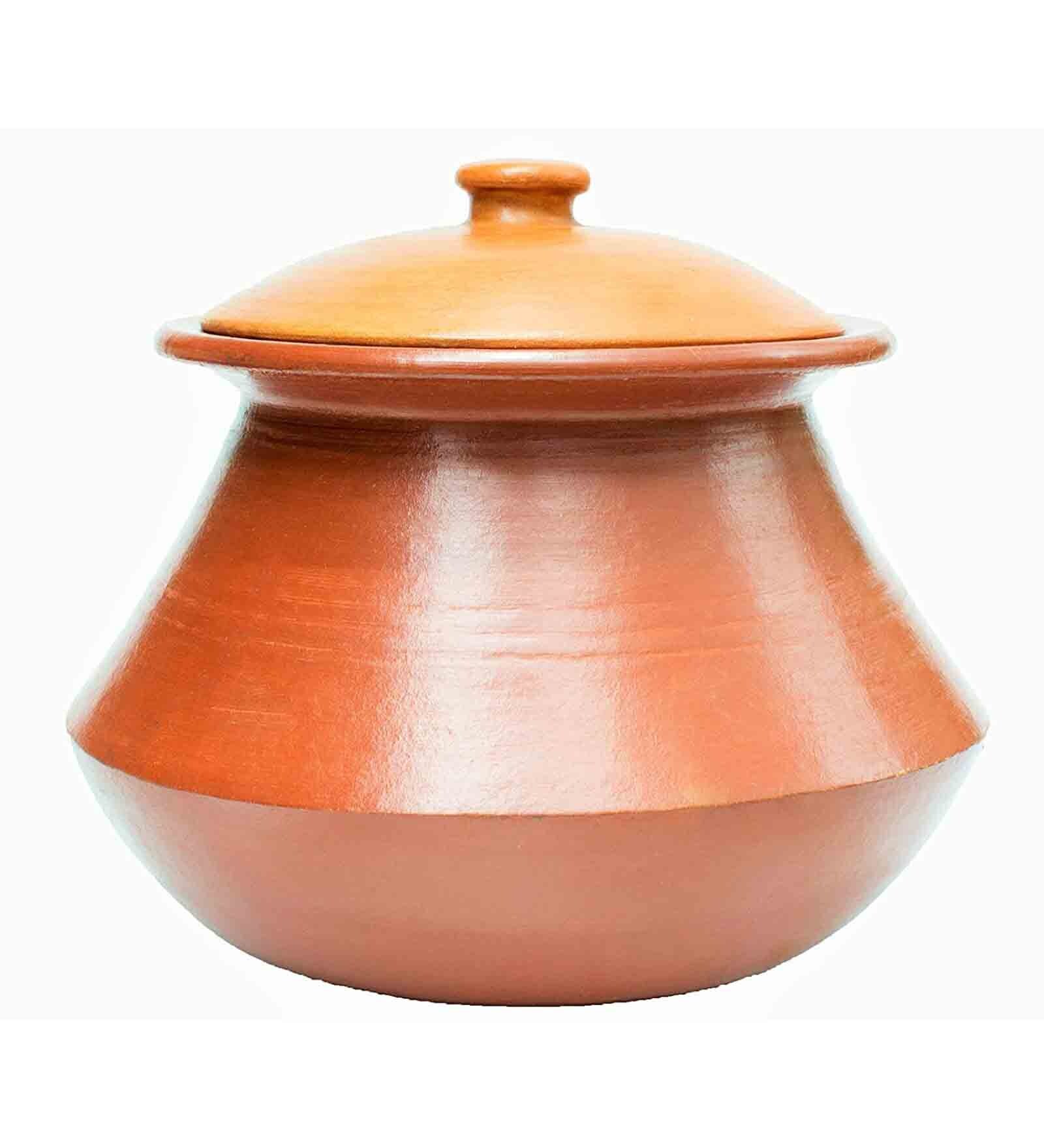 Buy Red Clay 4 Litre Handi With Lid By Ecocraft India at 16% OFF by ...