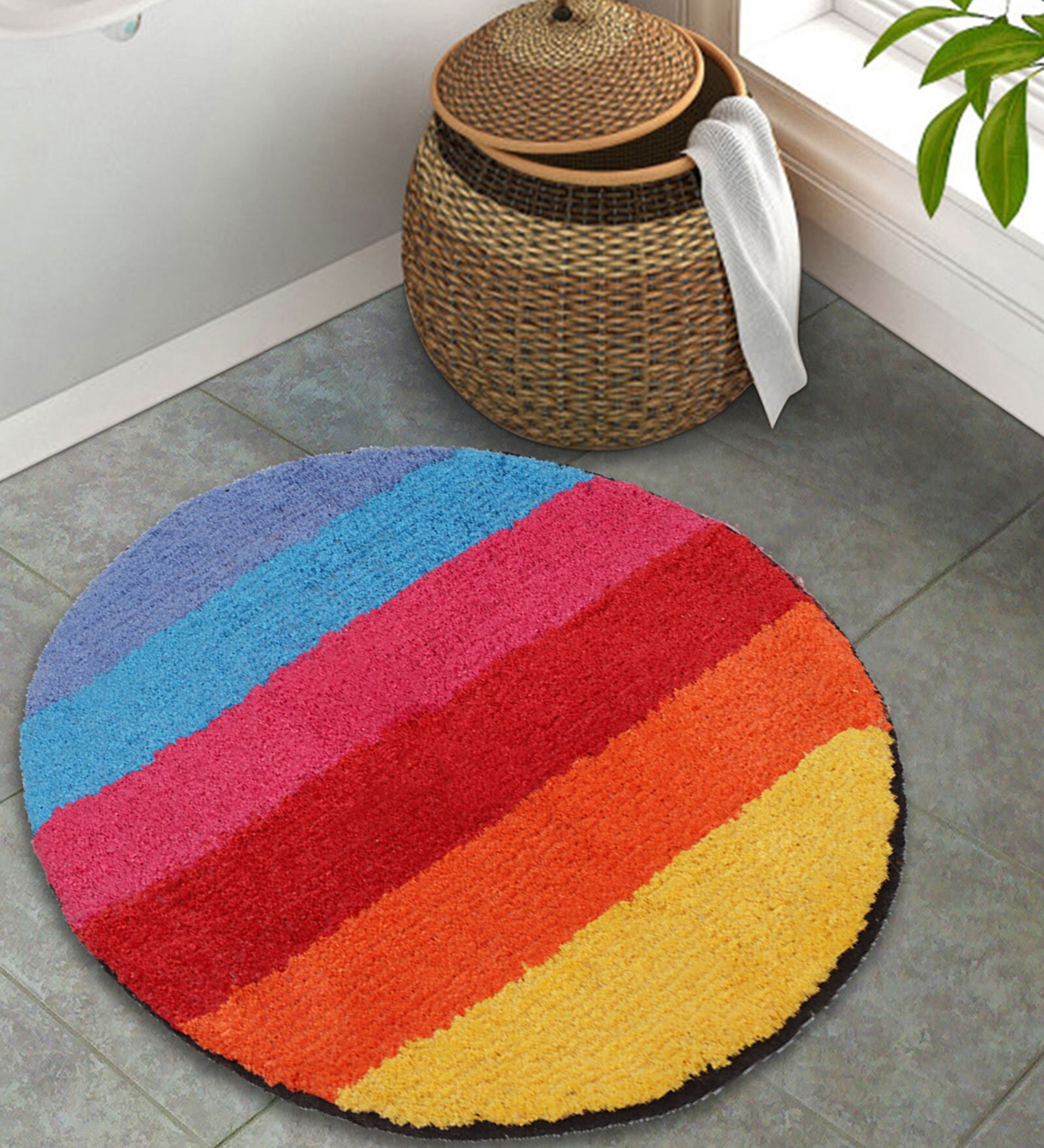 Buy Red Colour Round shape 100% cotton mat by S9home at 23% OFF by ...