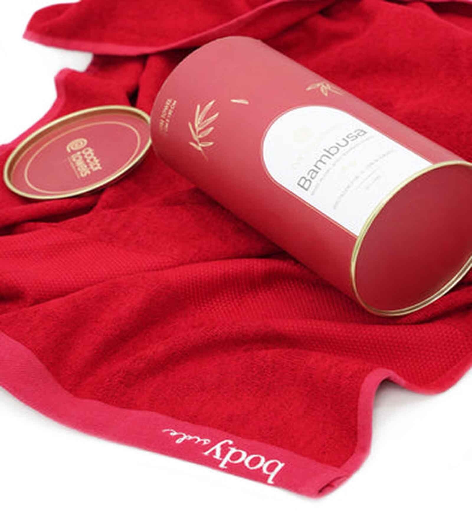 Buy Red Bamboo Terry Solid 550 GSM Bath Towel with Gift Box at 20% OFF ...