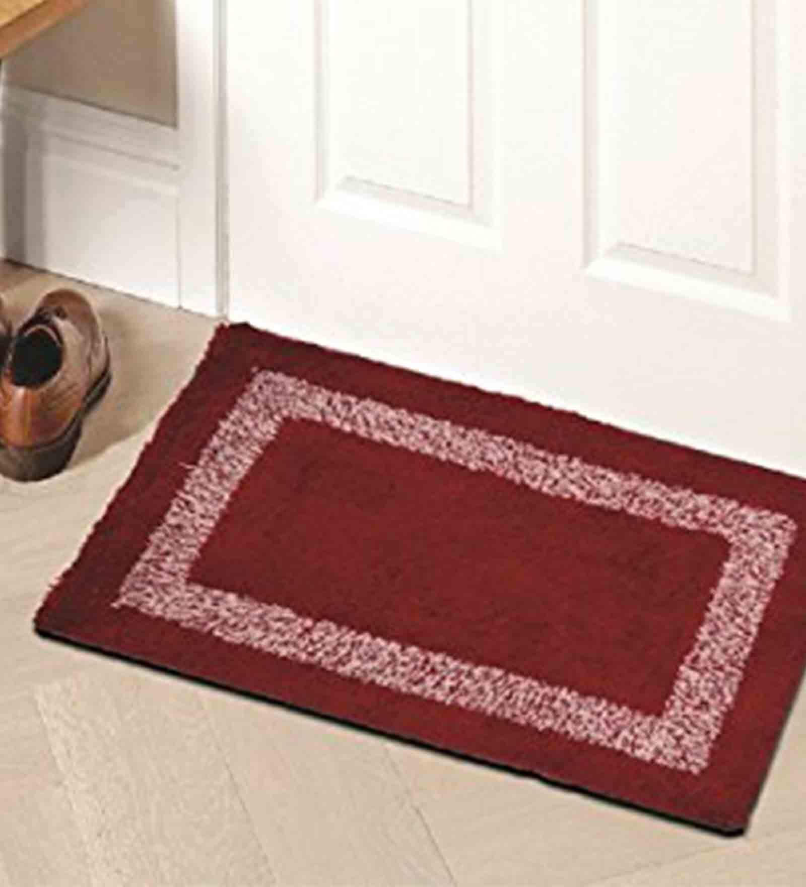 Buy Red Cotton Geometric 15x23 inches Anti skid Doormat by Status at 78 ...