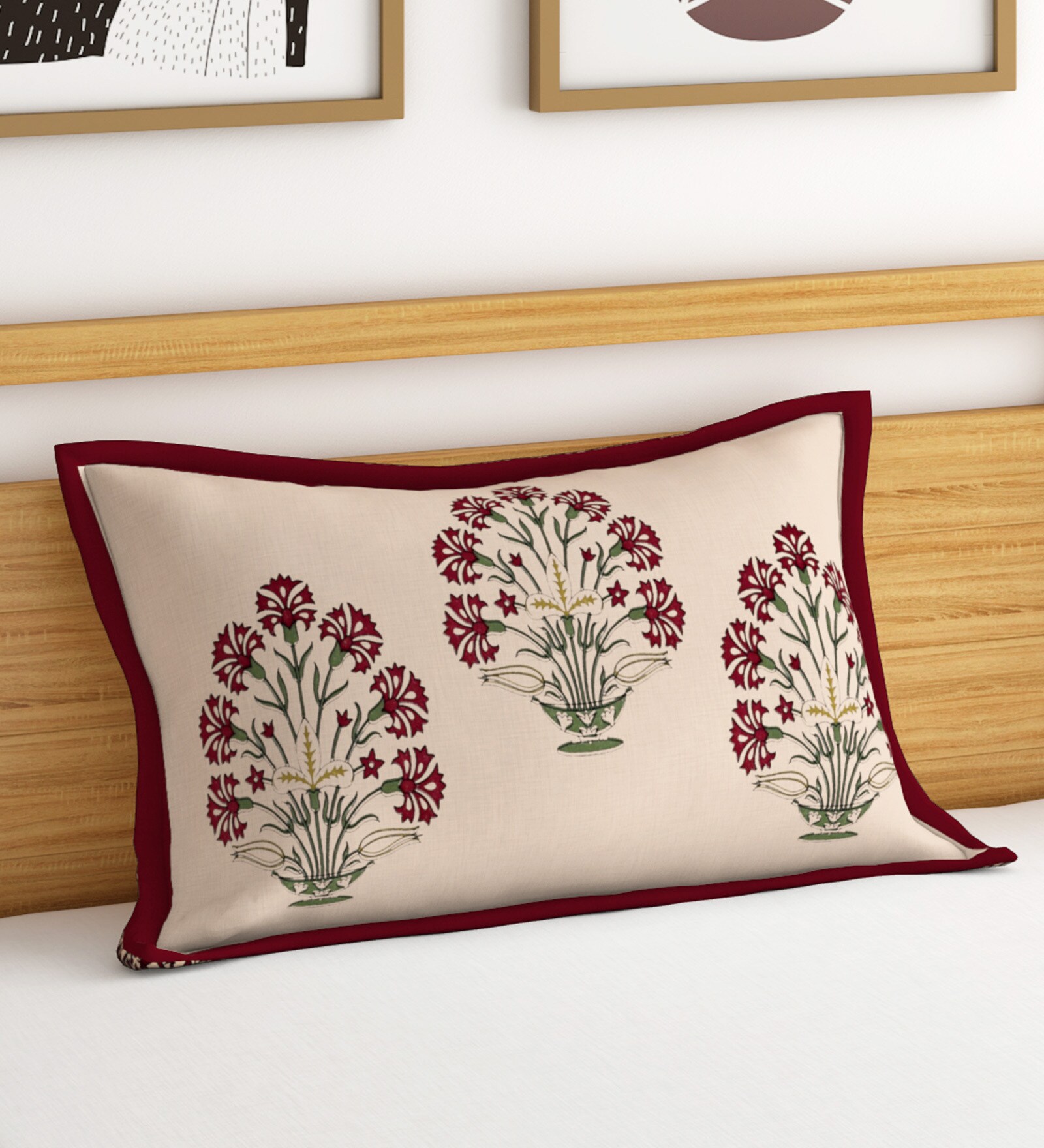 Buy Red Cotton Hand Screen Print Pillow Covers - Set of 2 at 42% OFF by ...