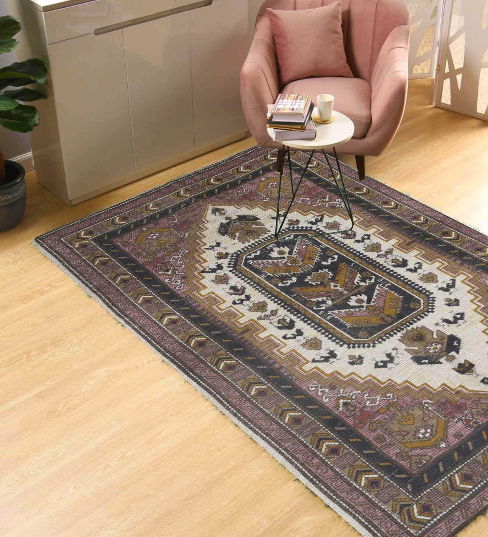 Buy Multicolor Persian Cotton 5 ft x 7 ft Hand Woven Carpet at 39% OFF ...