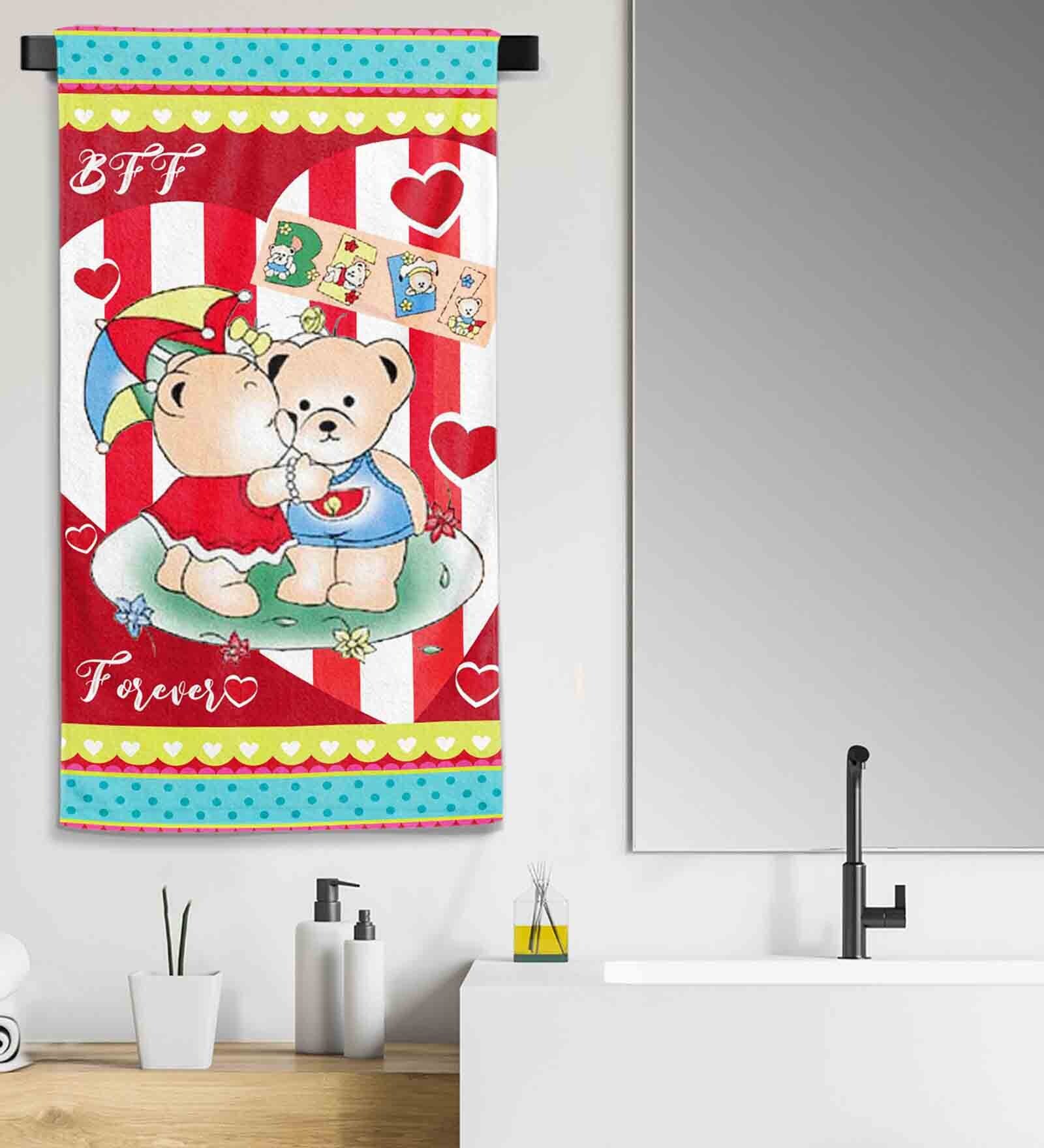 Buy Multicolor Cotton Solid 300 GSM Kids Bath Towel by Sassoon fab at ...