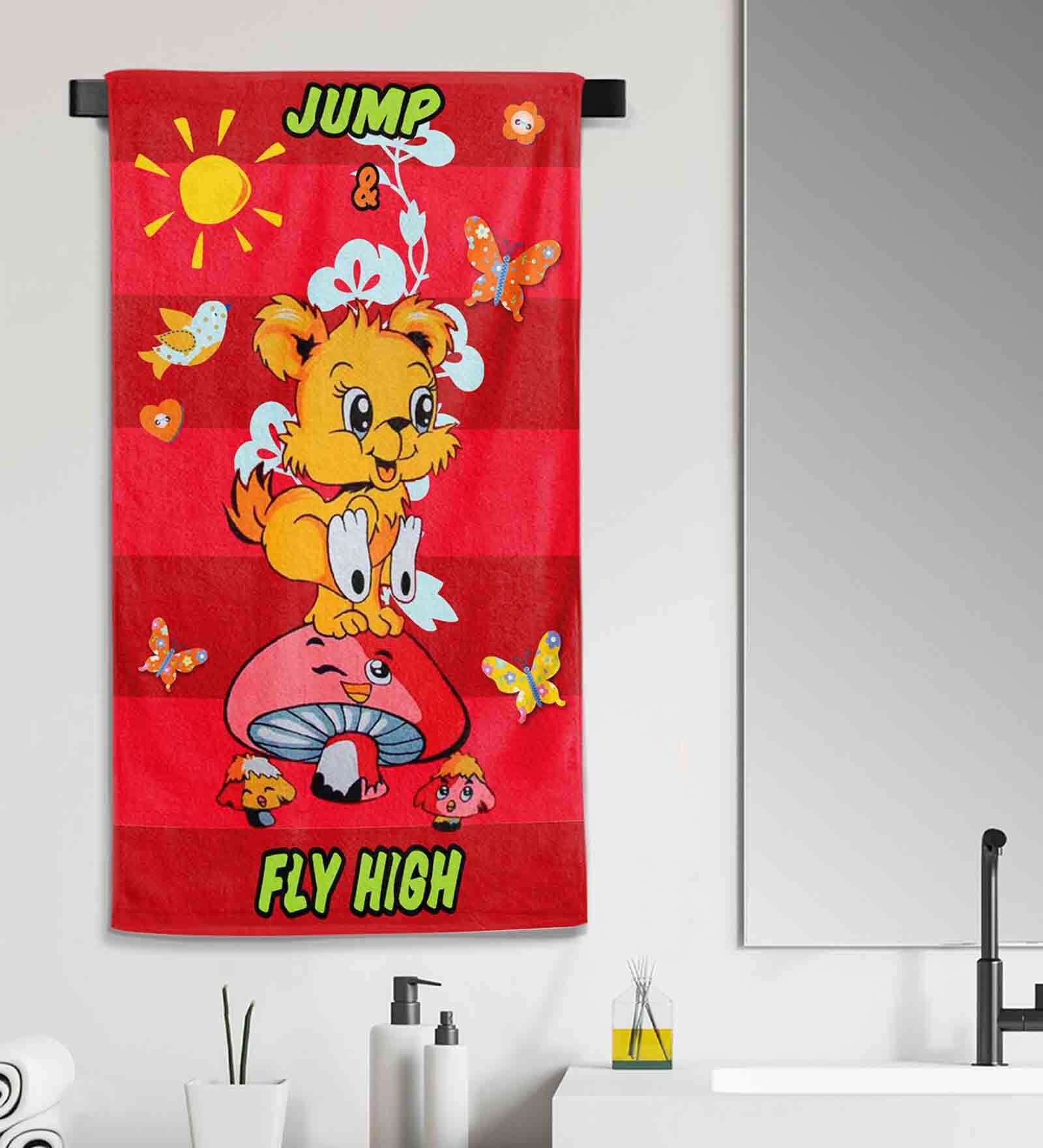 Buy Multicolor Cotton Solid 300 GSM Kids Bath Towel by Sassoon fab at ...