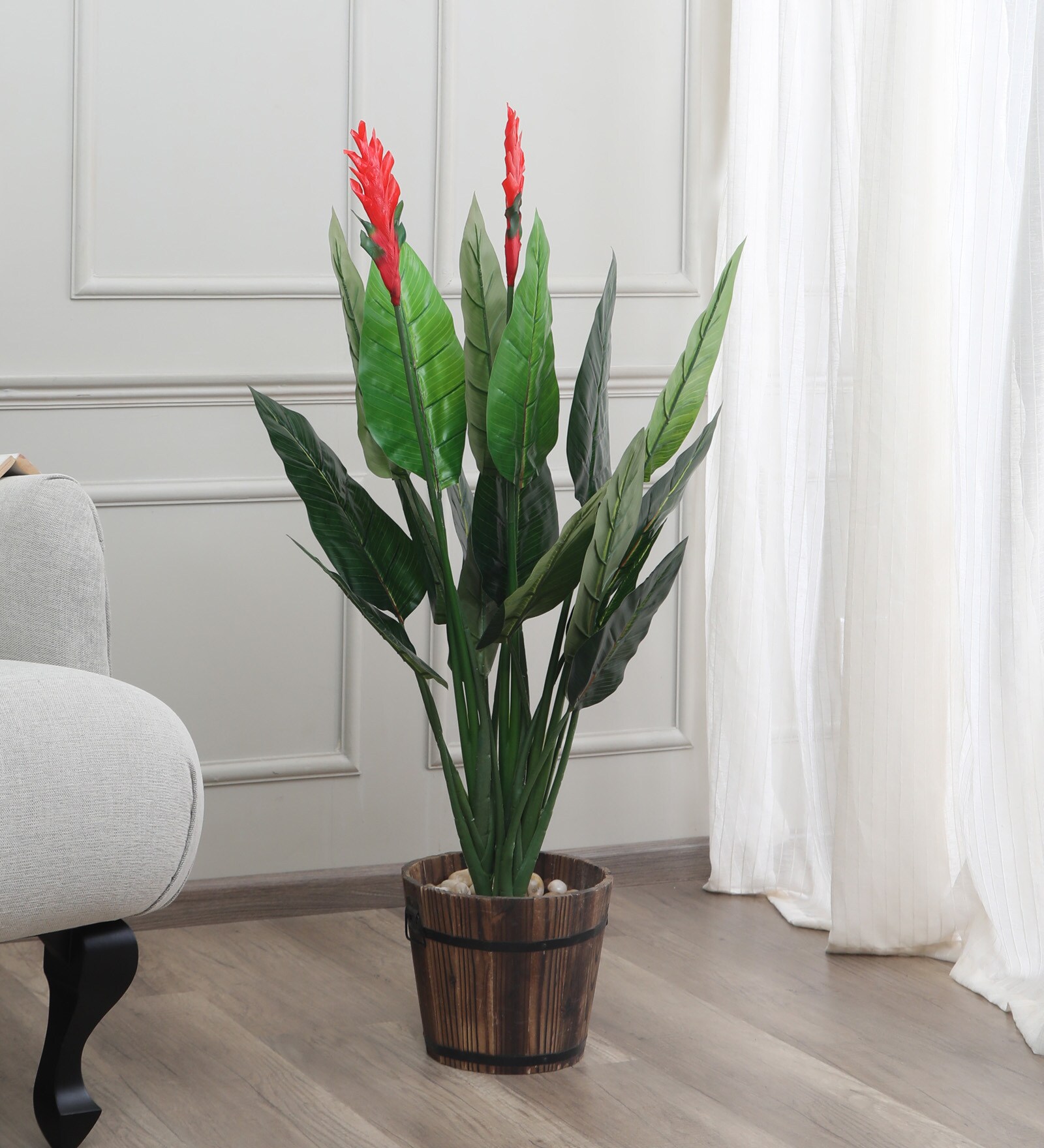 Buy Red Fabric Artificial Real Touch Ginger Plant without Pot by ...