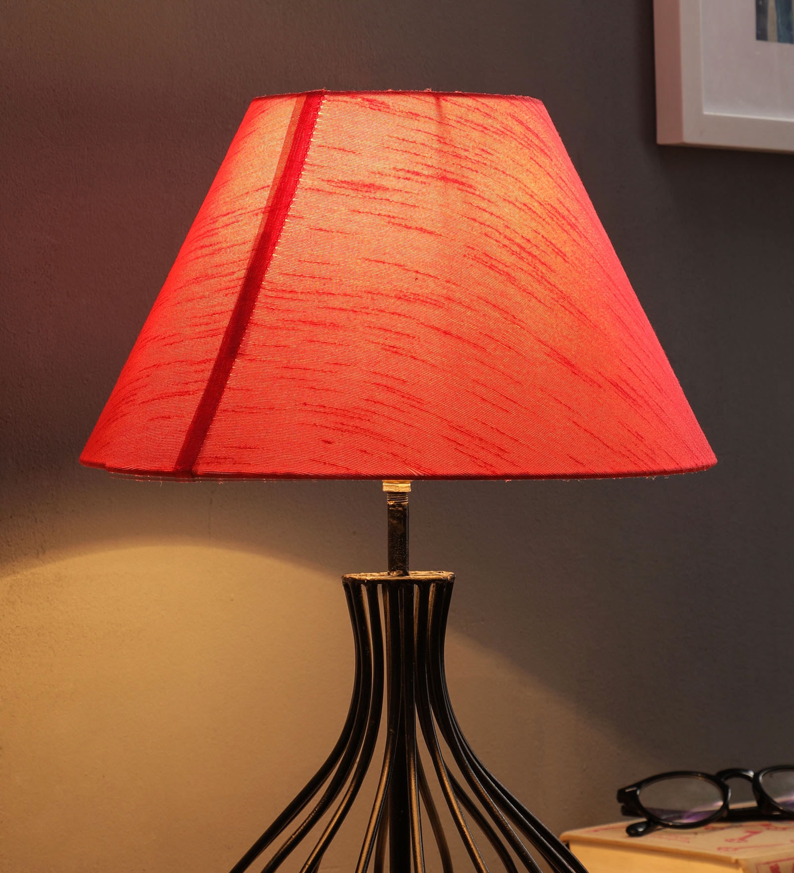 Buy Red Fabric Table Lamp Shade at 50% OFF by Foziq | Pepperfry