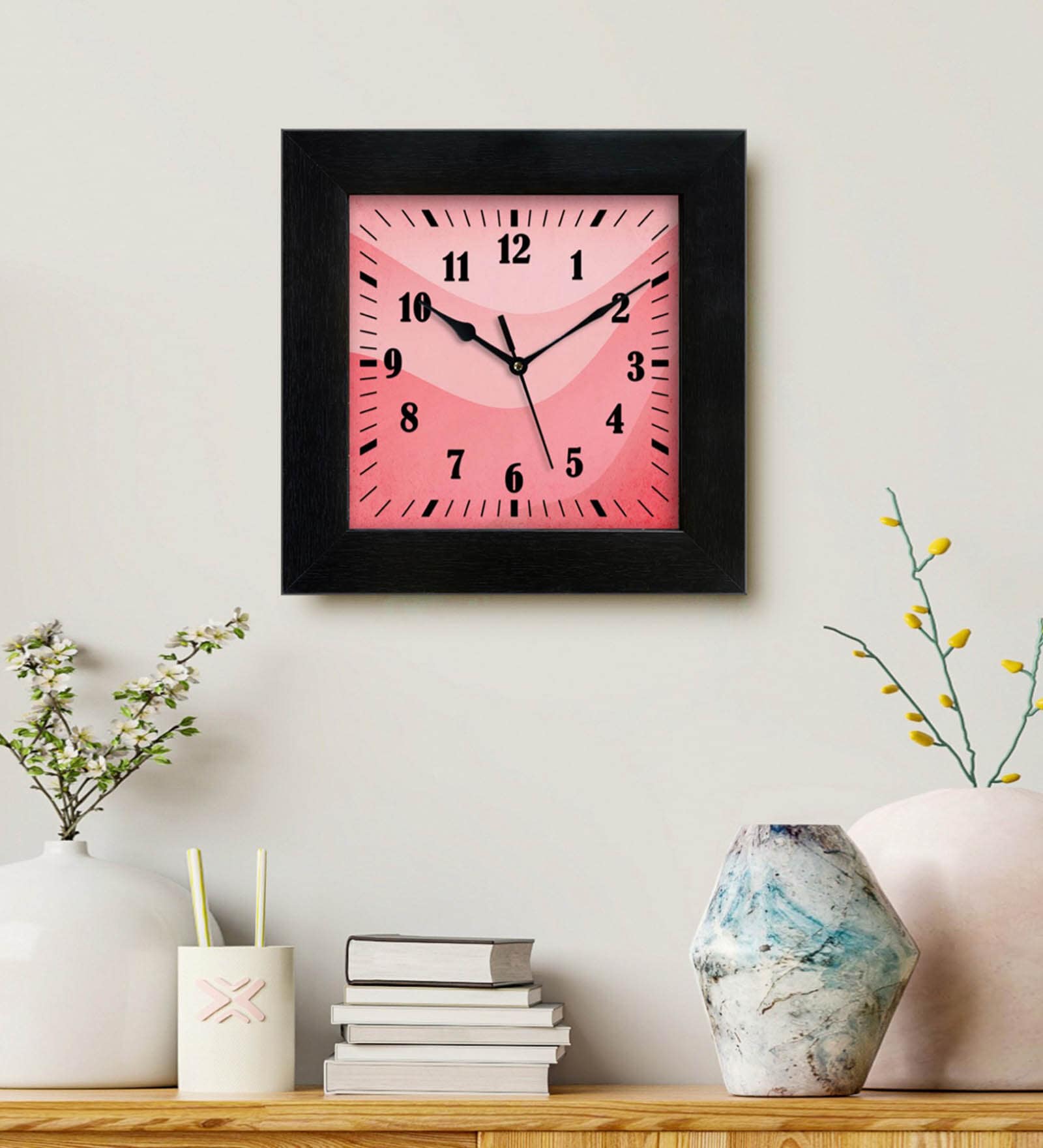 Buy Modern Red Fiber Square Wall Clock at 41% OFF by 999Store | Pepperfry