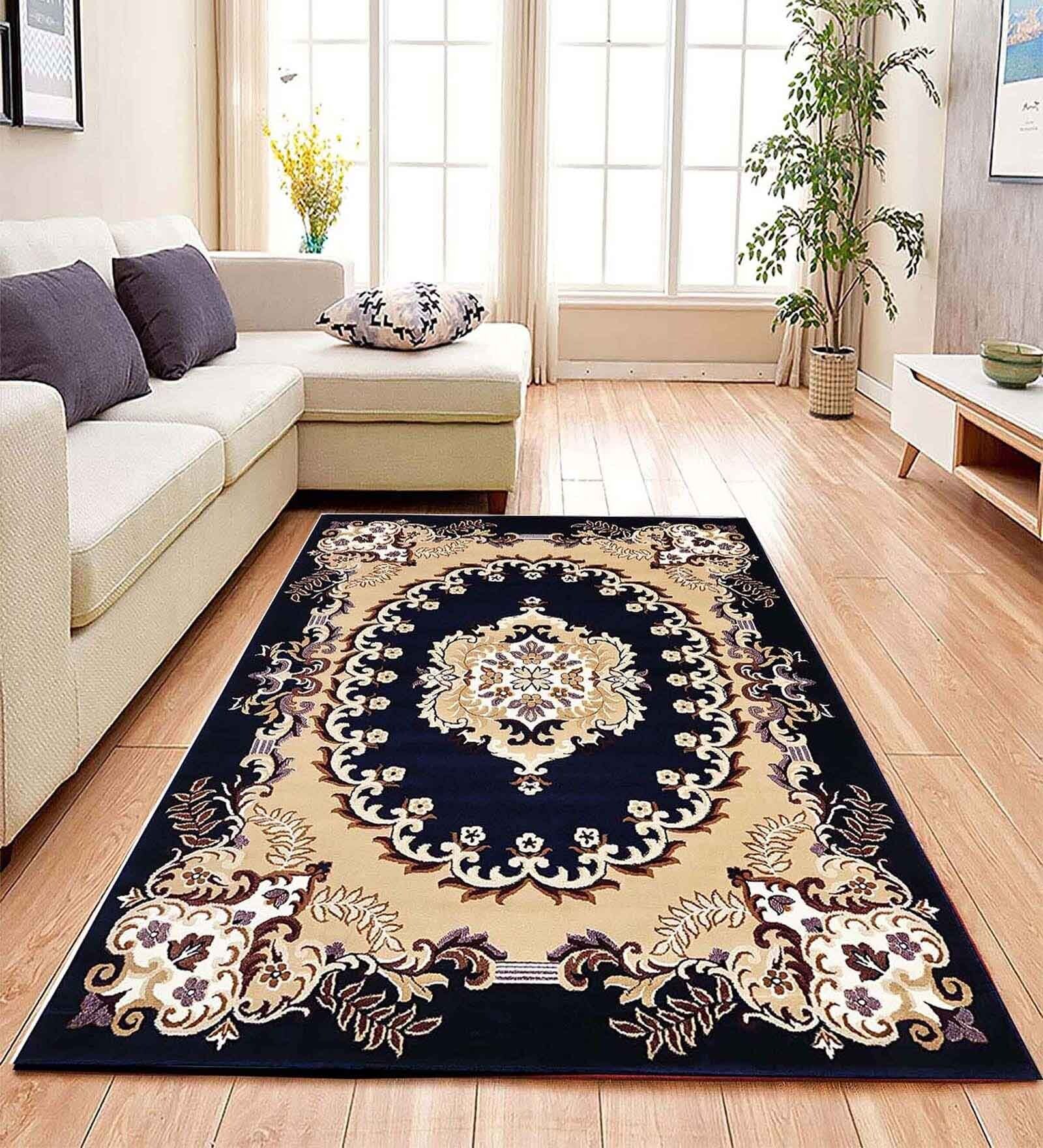 Buy Red Floral Acrylic 5 ft X 7 ft Machine Made Carpet at 29% OFF by ...