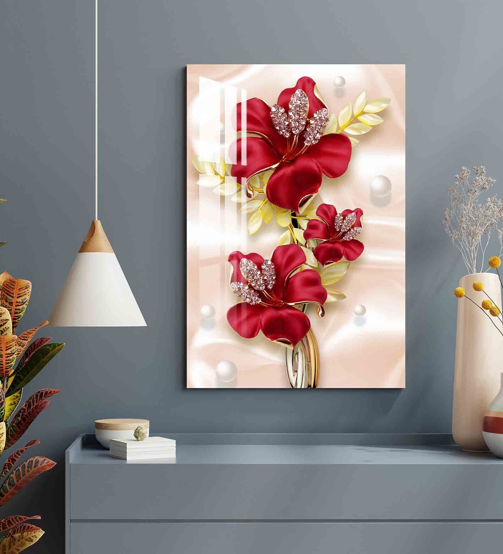 Buy Red Flower Bouquet Acrylic Floral Art Prints at 29% OFF by The Next ...