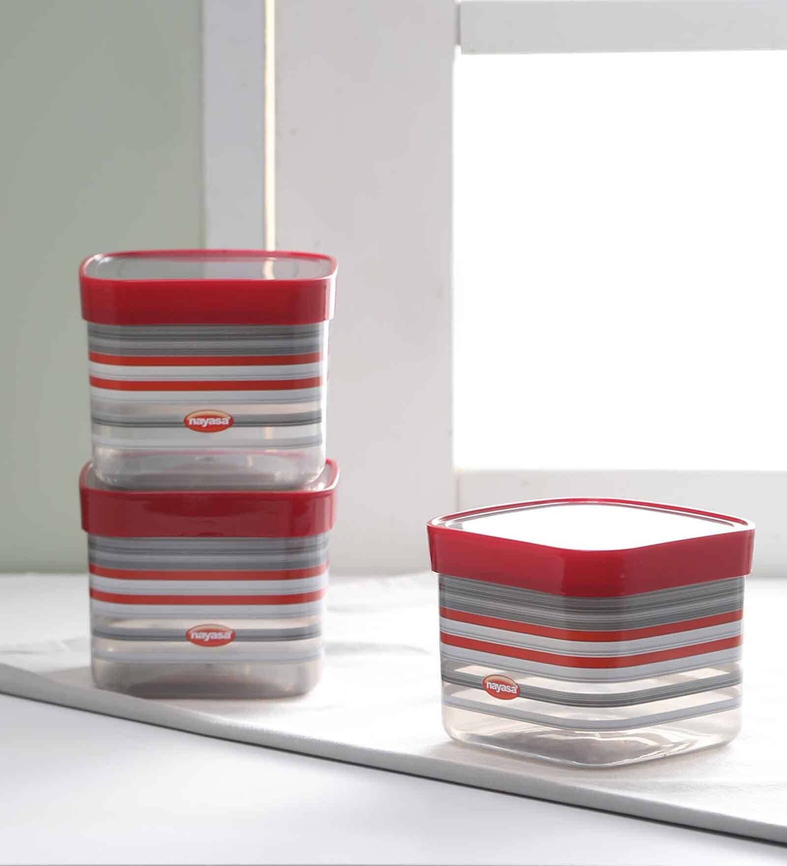 Buy Red Fusion Plastic Container (Set of 3) by Nayasa at 28% OFF by ...