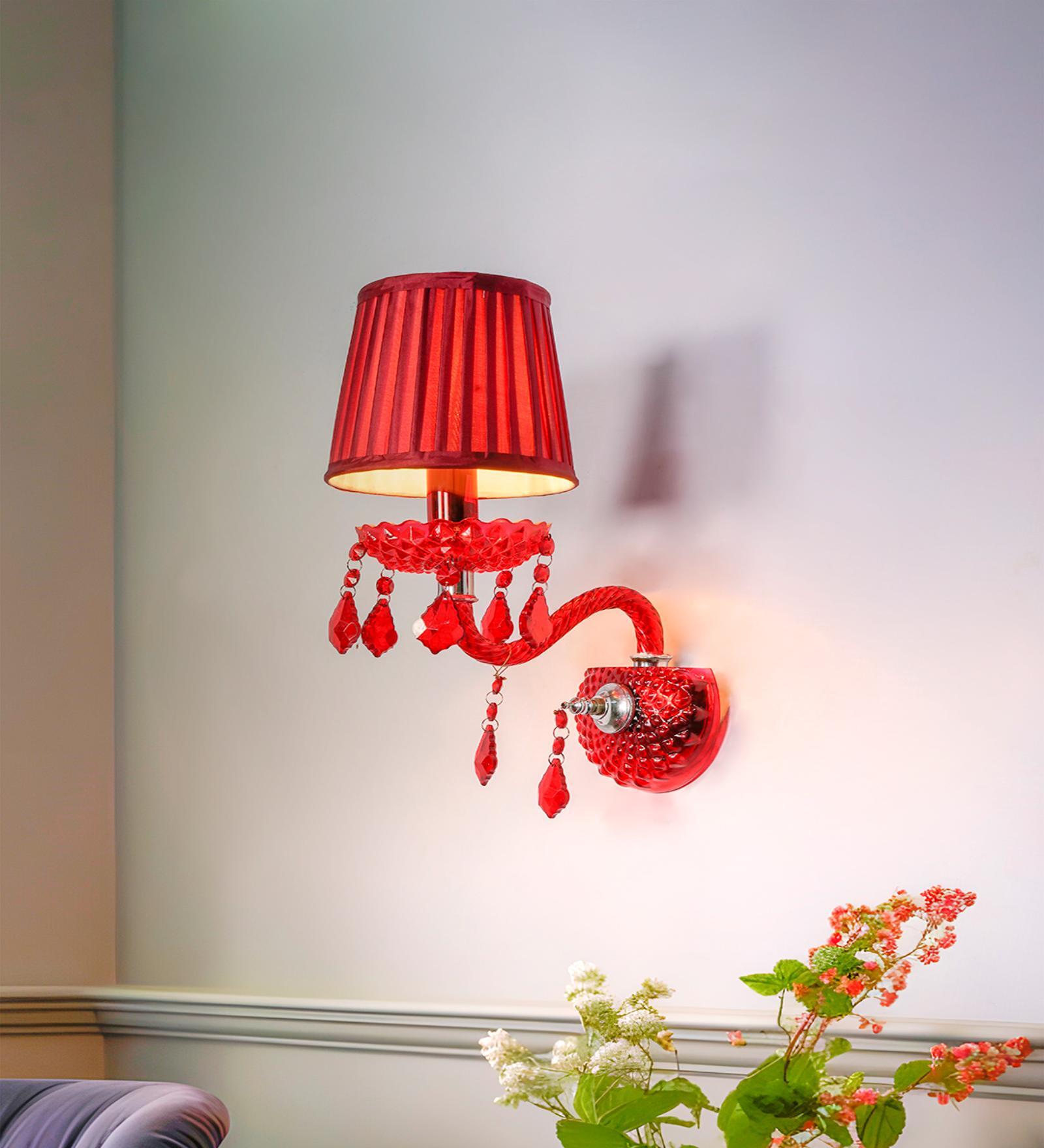 Buy Red Glass Uplight Wall Scones at 44% OFF by Fos Lighting | Pepperfry