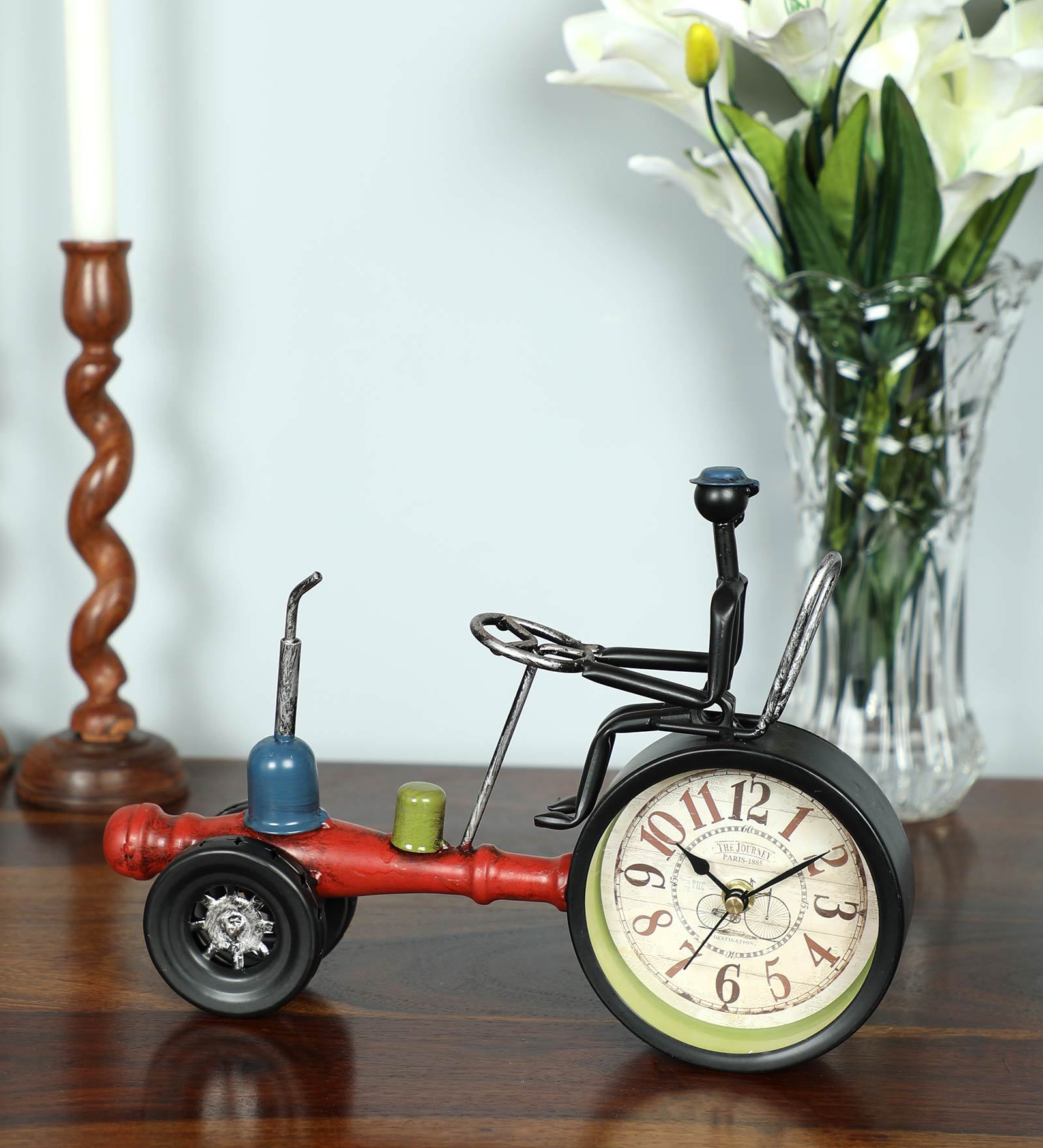 Buy Red Iron Vintage Tractor Rustic Table Clock By Zahab at 41% OFF by ...