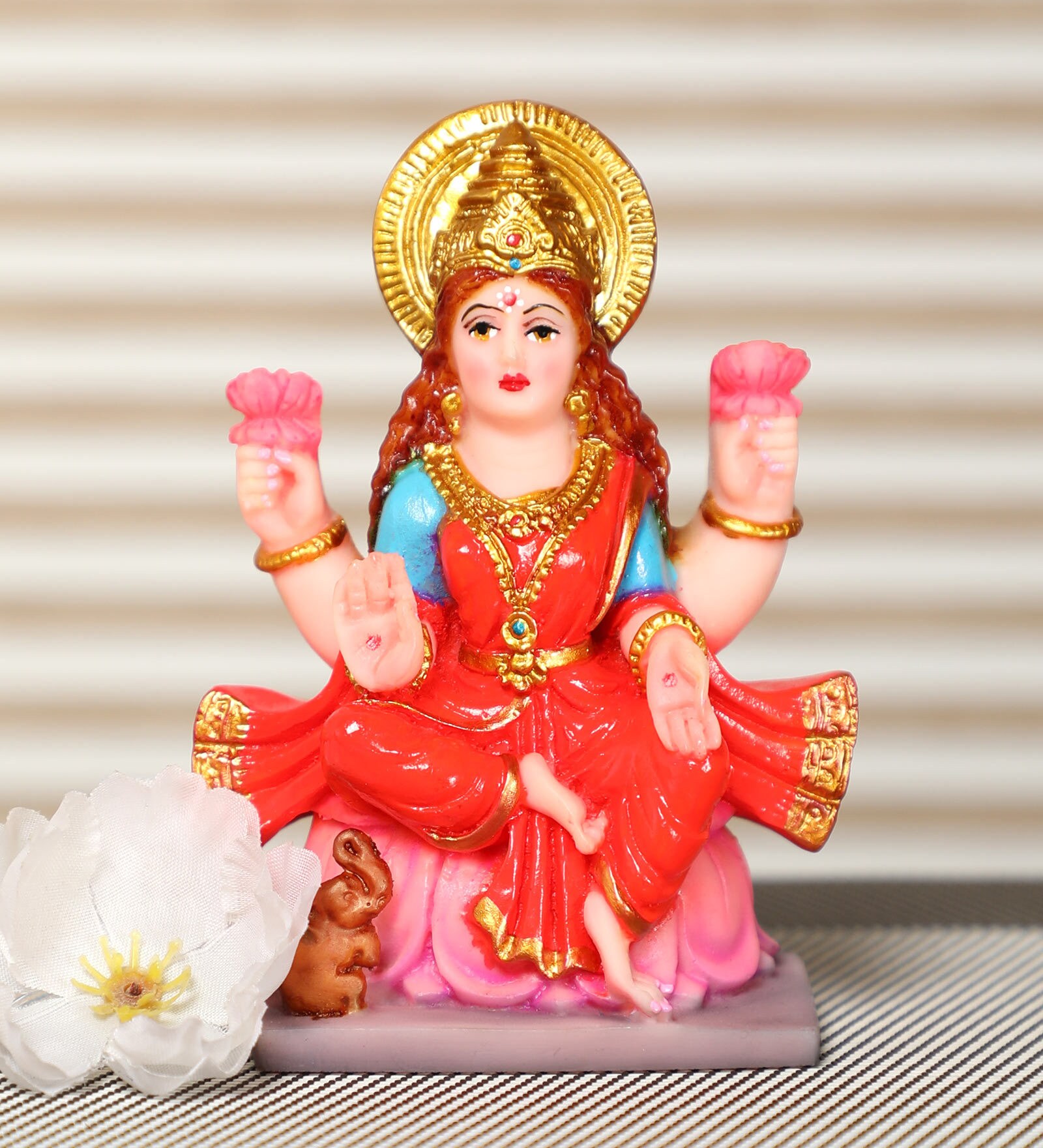 Buy Red Marble and Polyresin Idol by Murthikaar Online - Other Dieties ...