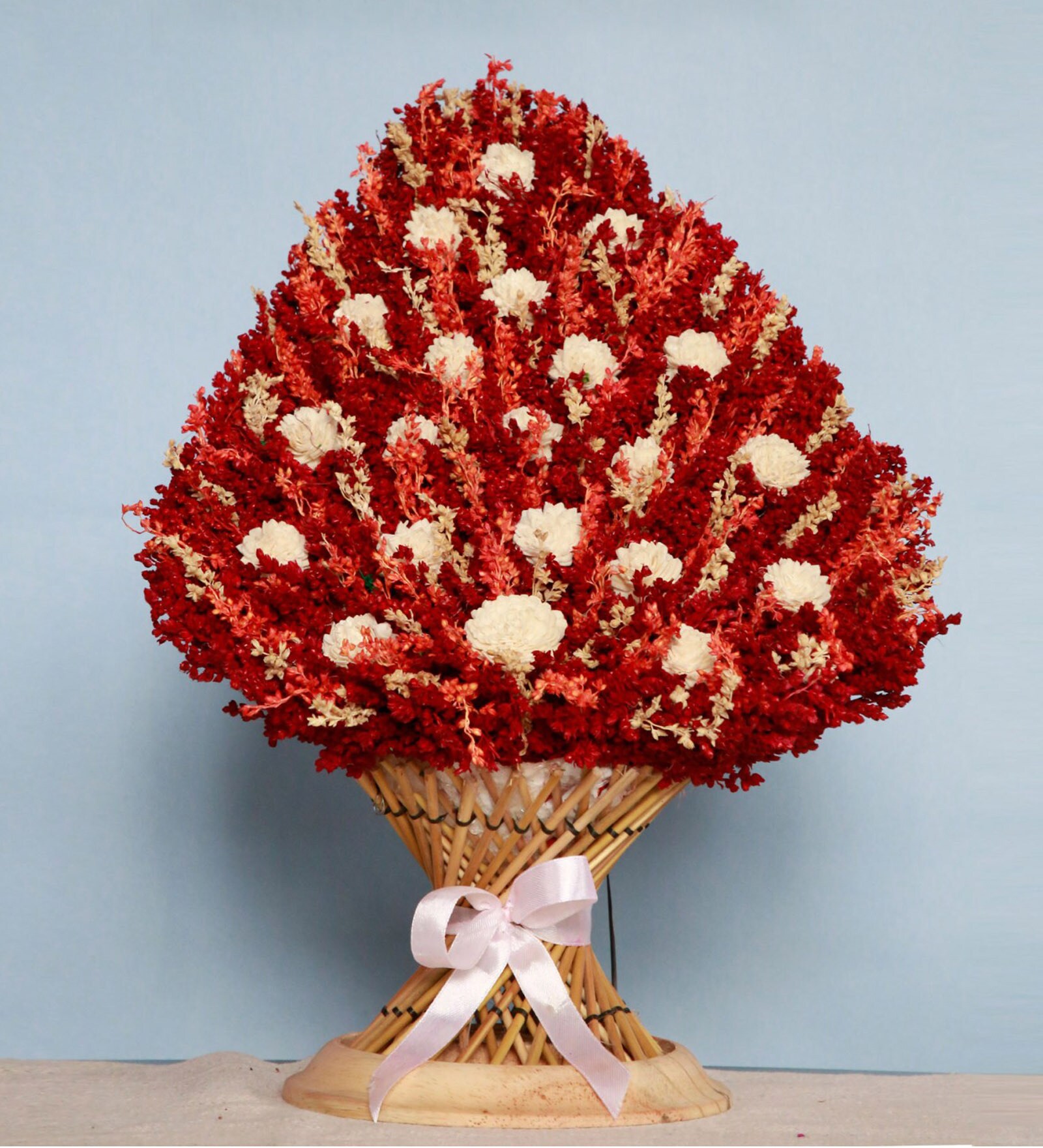 Buy Red Medium Inverted Heart Shaped Sola Flower Arrangement On A Cane ...