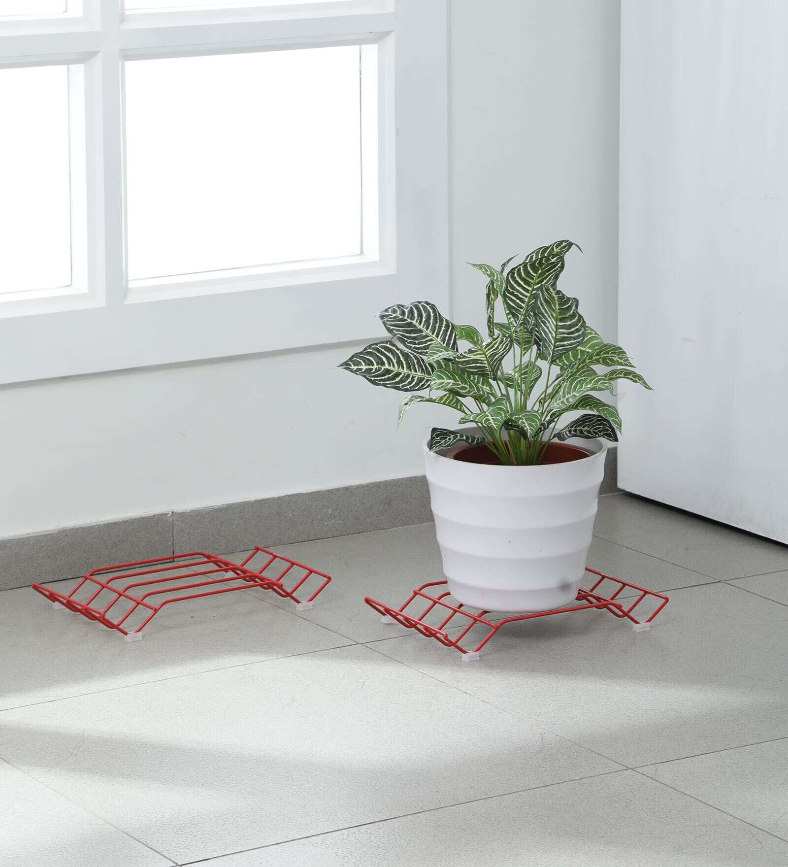 Buy Red Metal (Set of 2) Planter Stands by Meshable at 10% OFF by ...