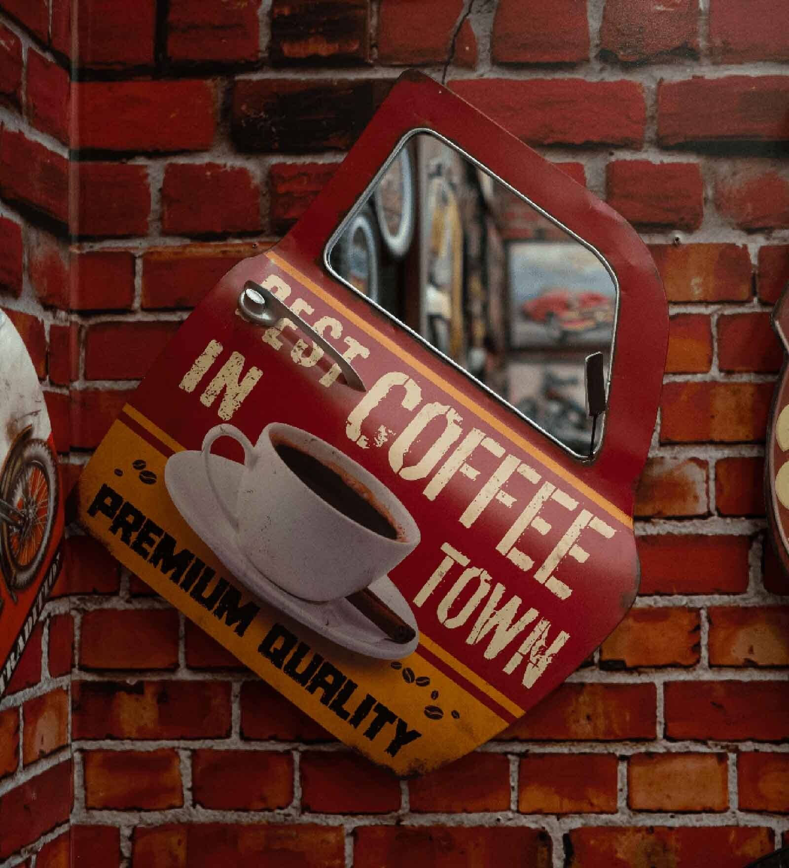 Buy Red Metal Coffee In Town Wall Decor at 22% OFF by Eazywagon | Pepperfry