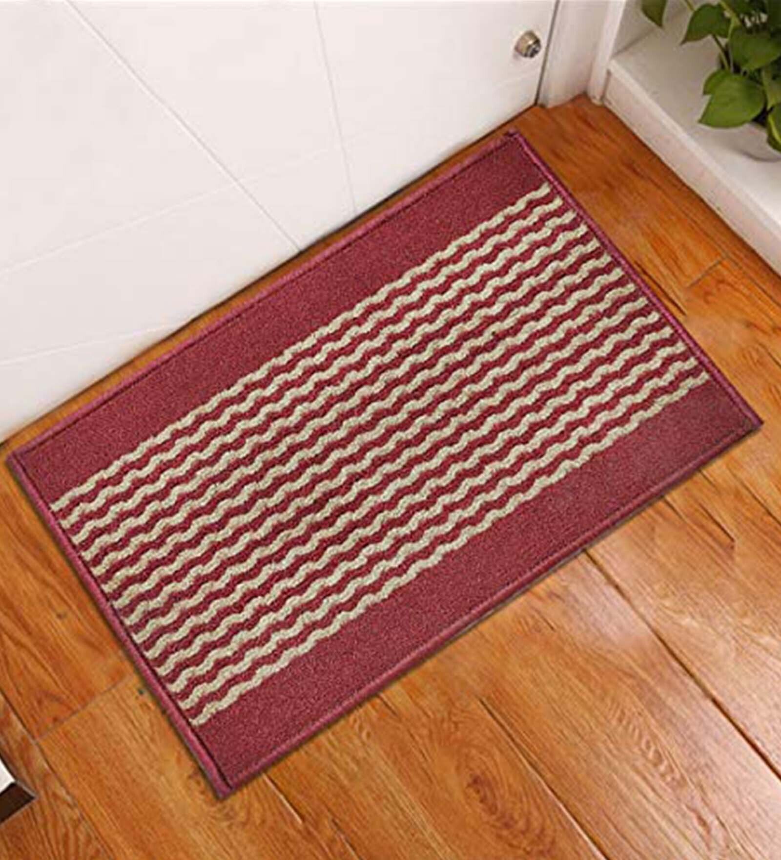 Buy Red Nylon Geometric 15x23 inches Anti skid Doormat by Status at 69% ...