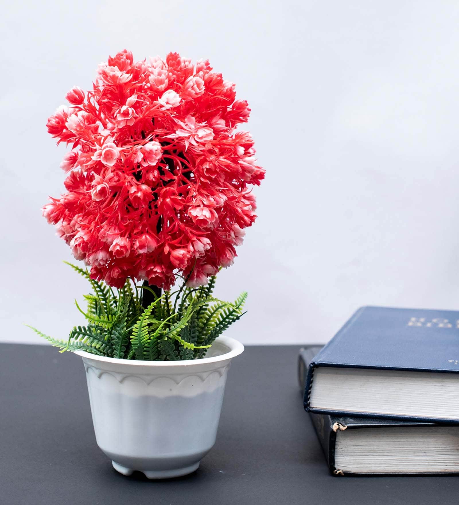 Buy Red Plastic Red Rose Artificial Flower Plant with Plastic Base by ...