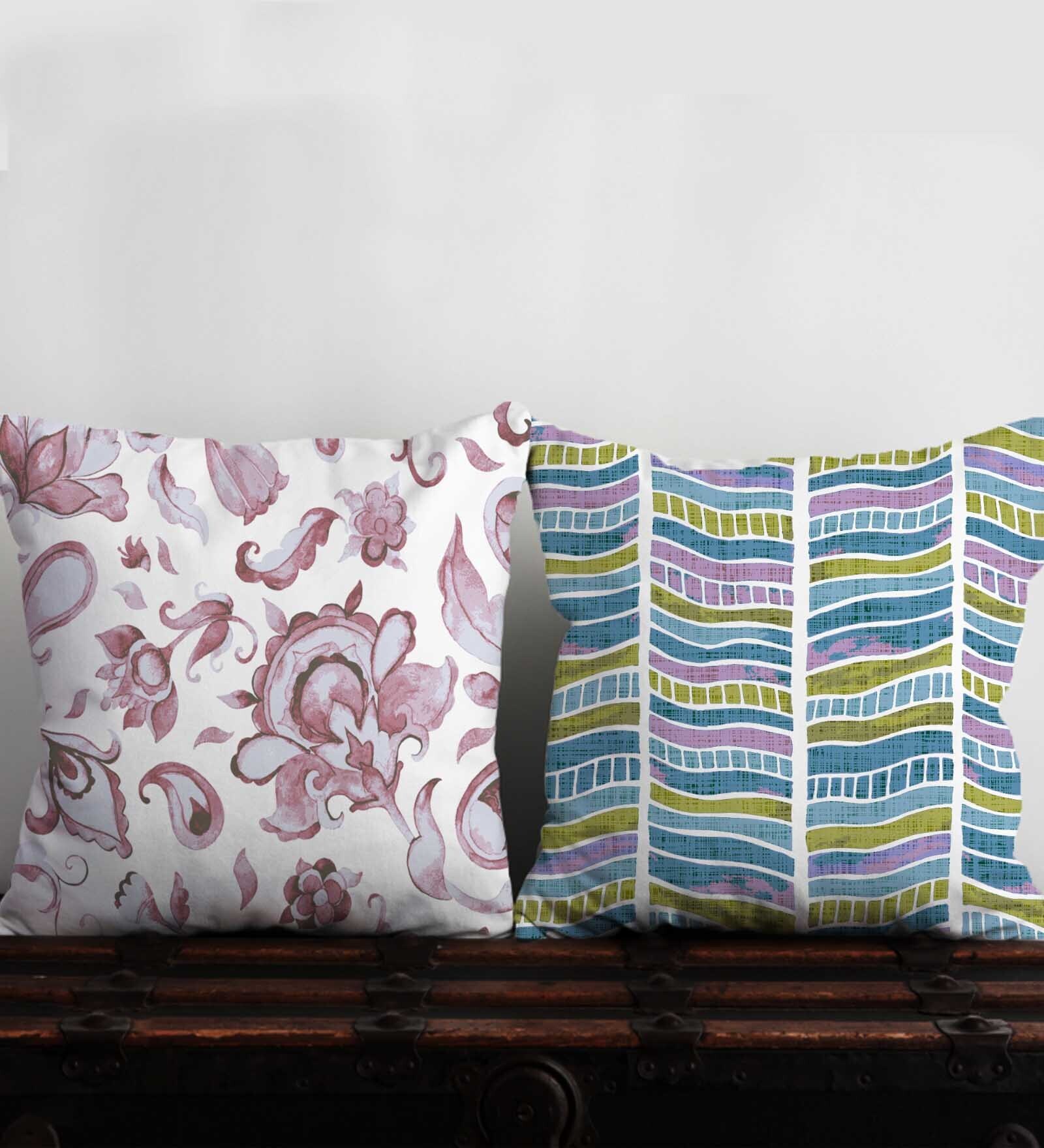 Buy Multicolor Polyester Digital Printed Abstract 16x16 inches 2 pieces ...