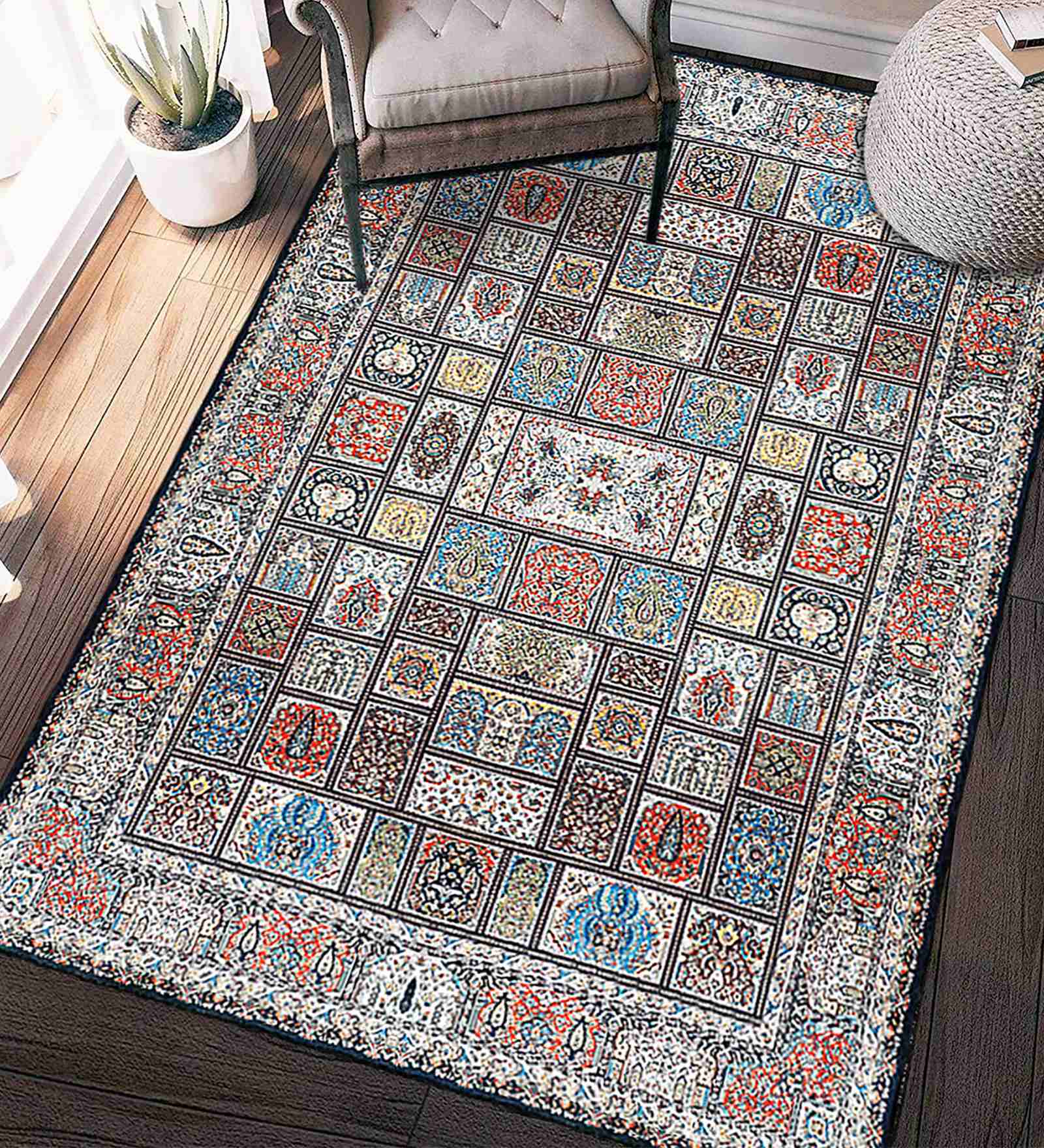 Buy Traditional Pattern Polyester Machine Made 5 X 7 Feet Carpet at 48% ...