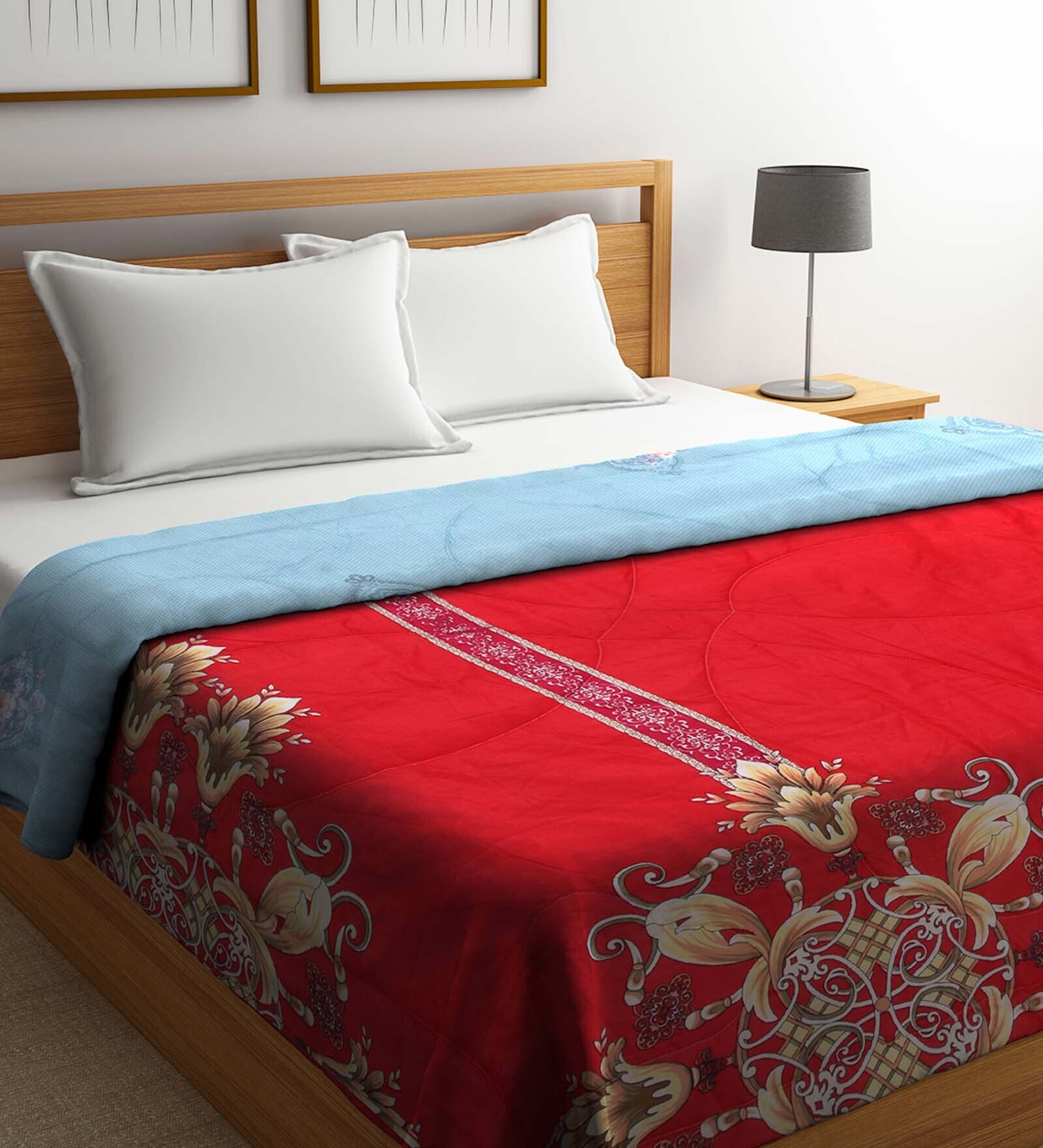 Buy Red Polyester Traditional 950 GSM Double Bed Comfortor by Arrabi at ...