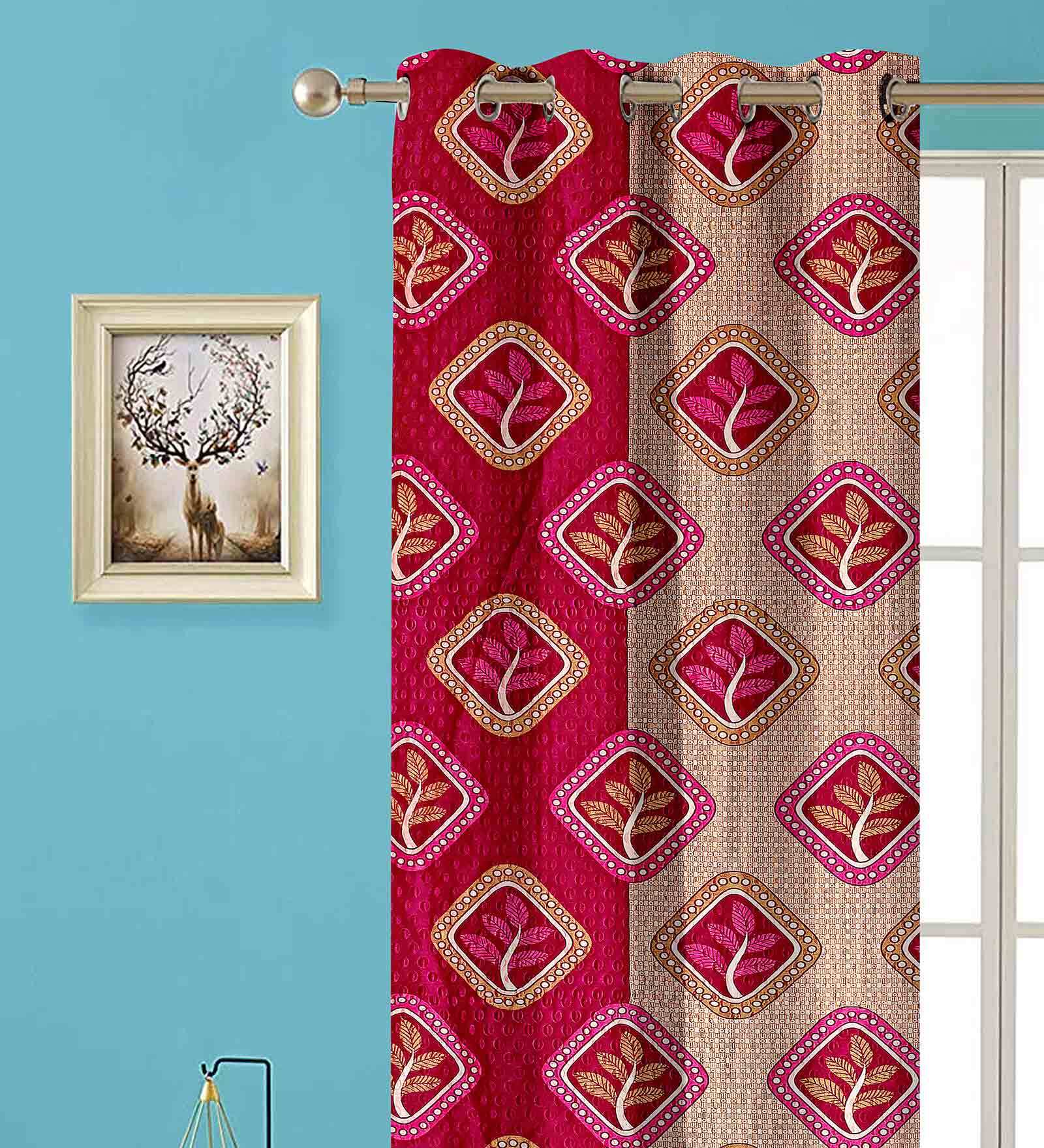 Buy Red Polyester Semisheer 7 Feet Eyelet Curtain (1 Piece) at 38% OFF ...