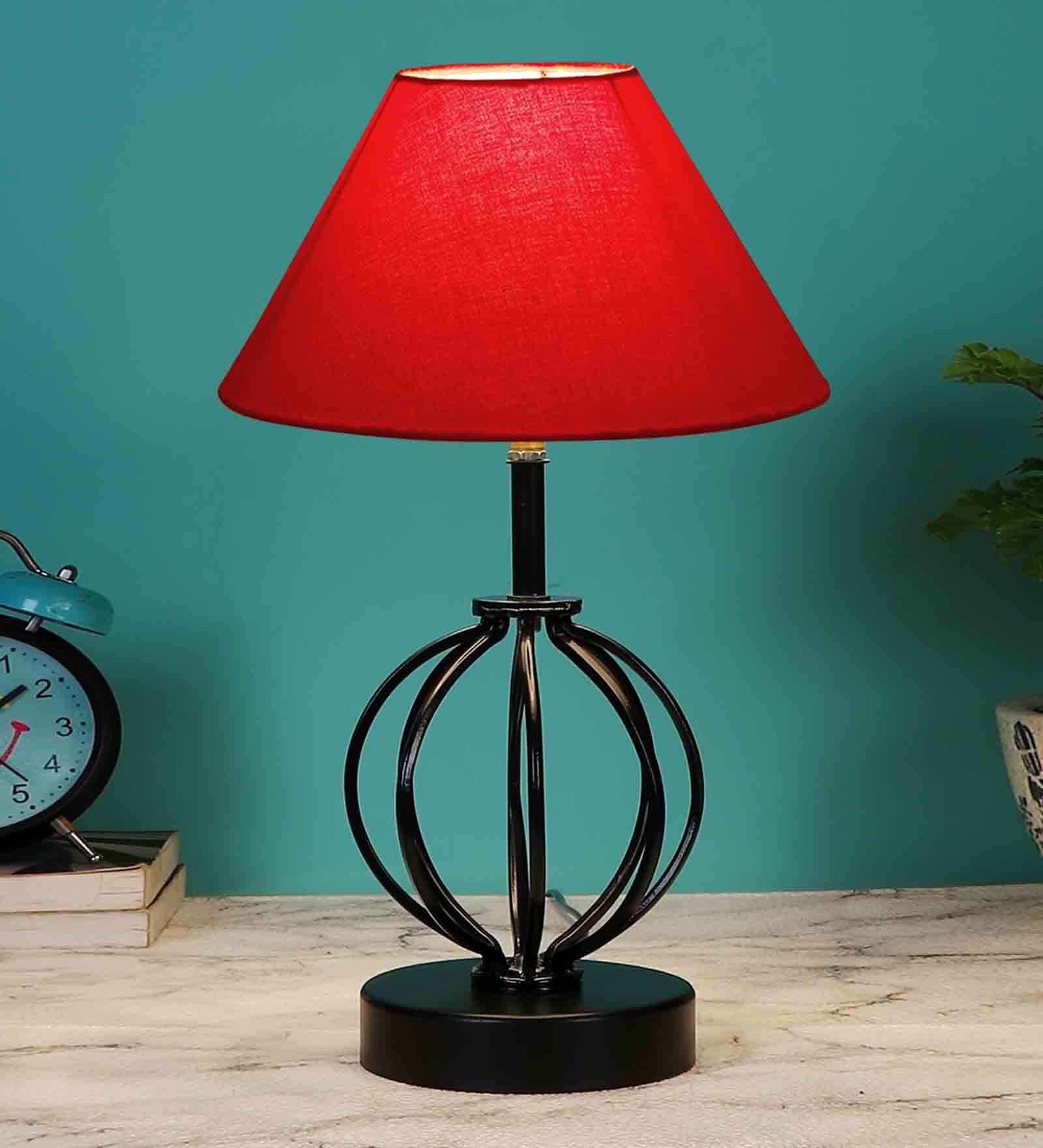 Buy Red Shade Table Lamp With Shade Table Lamp With Iron Base at 58% ...