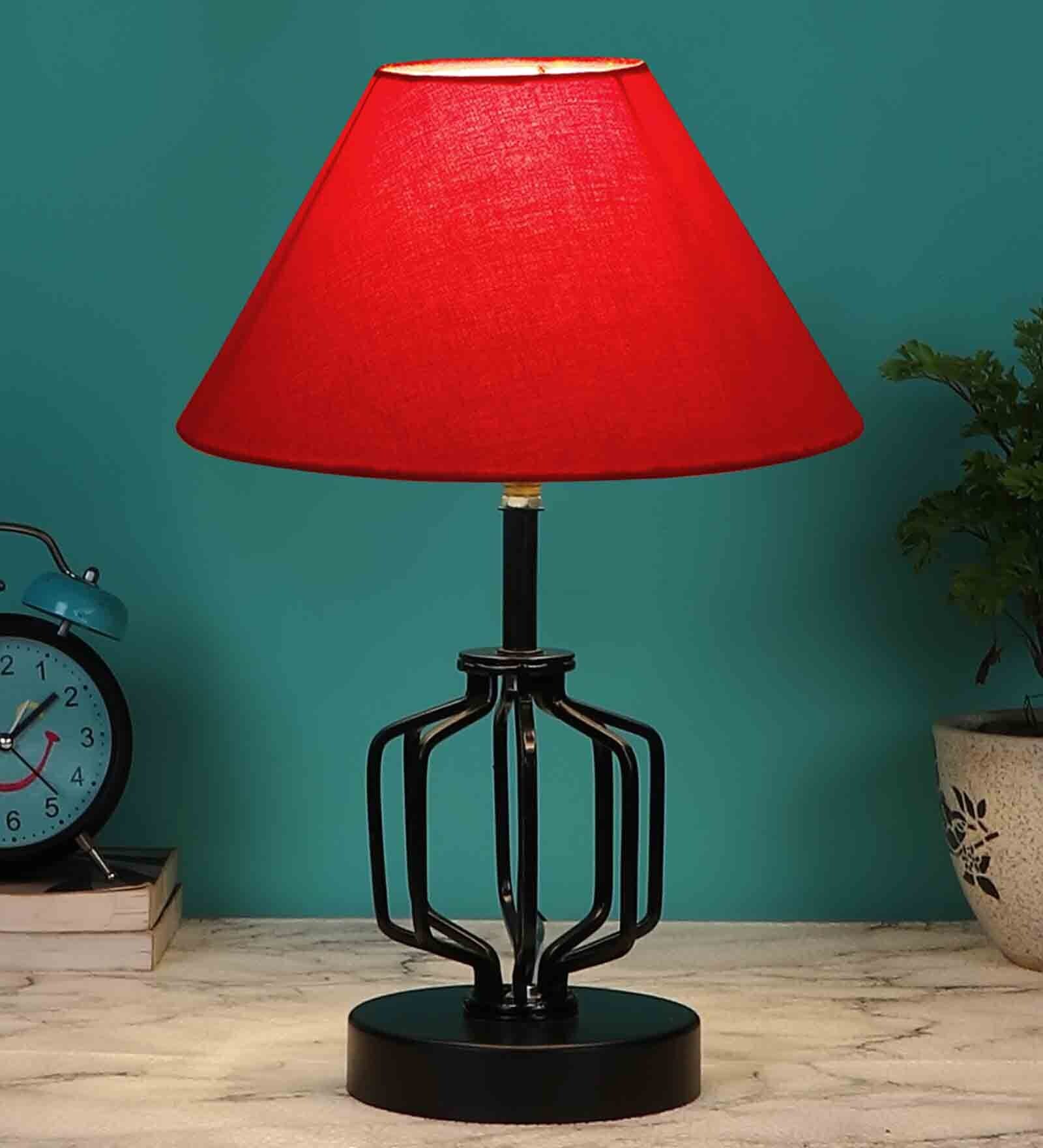 Buy Red Shade Table Lamp With Shade Table Lamp With Iron Base at 58% ...