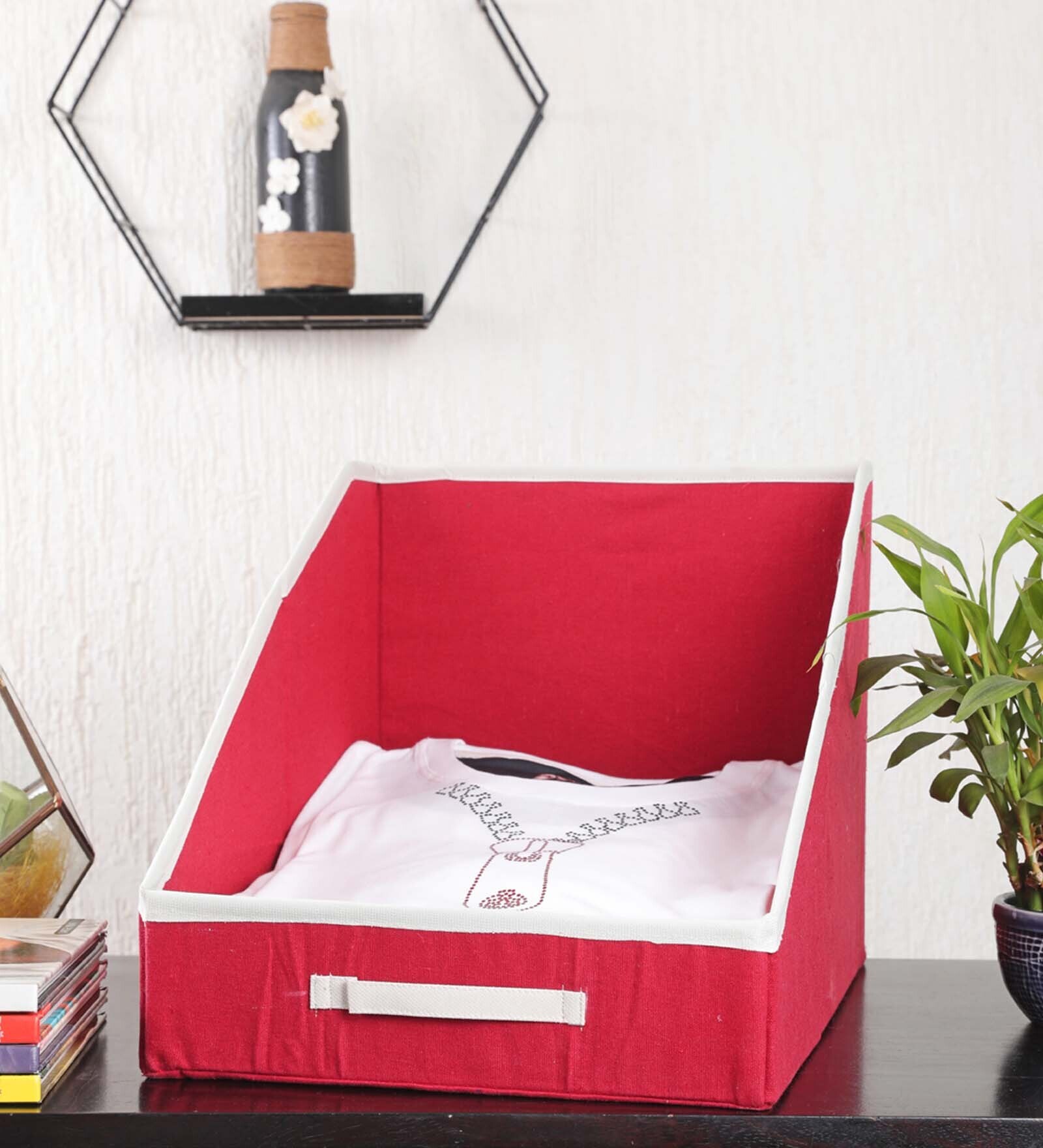 Buy Red Solid Canvas Foldable Cloth Organiser at 66% OFF by My gift ...