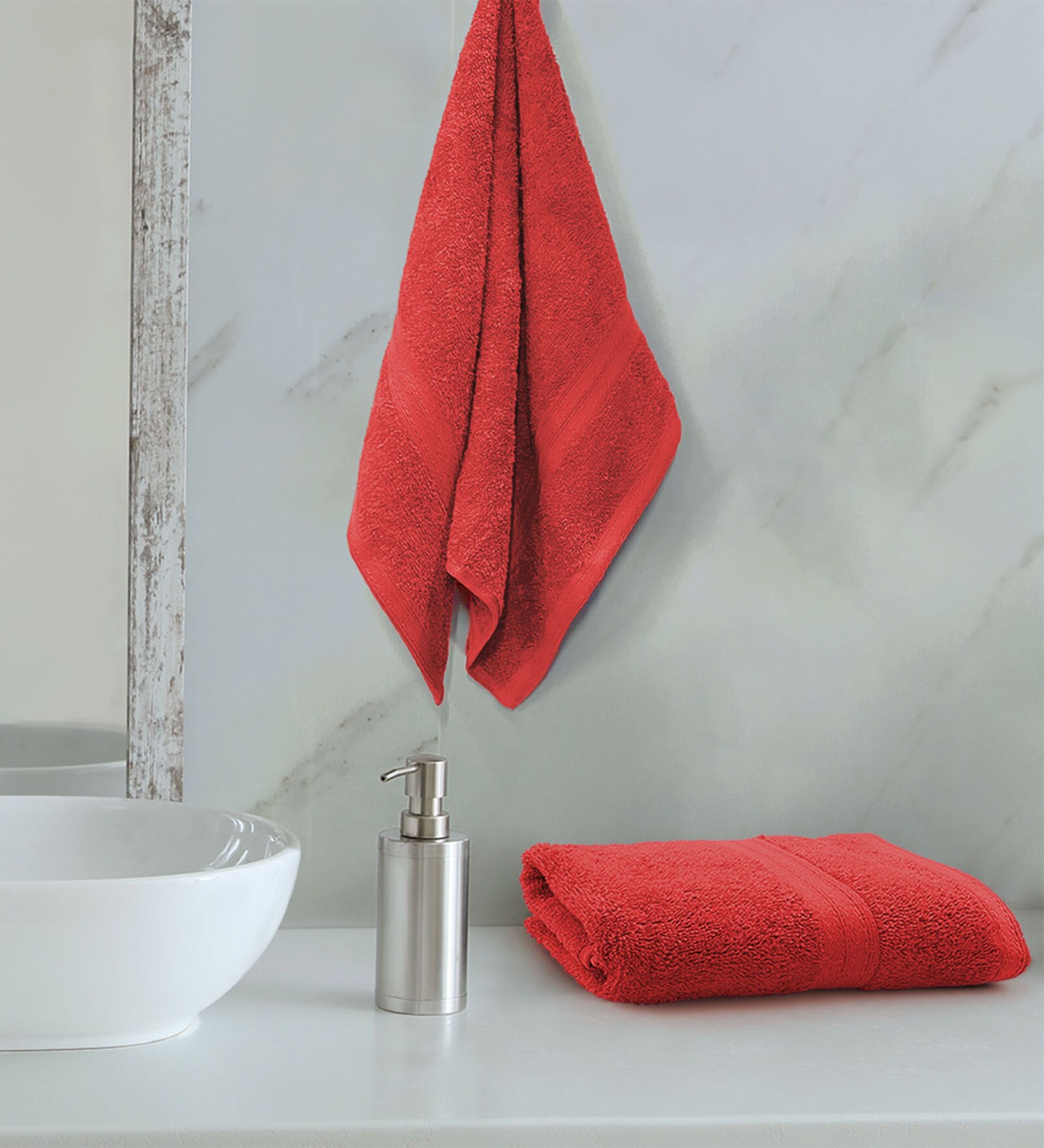 Buy Red Solid Cotton 500 GSM Hand Towel Set of 2 at 47% OFF by Sassoon ...