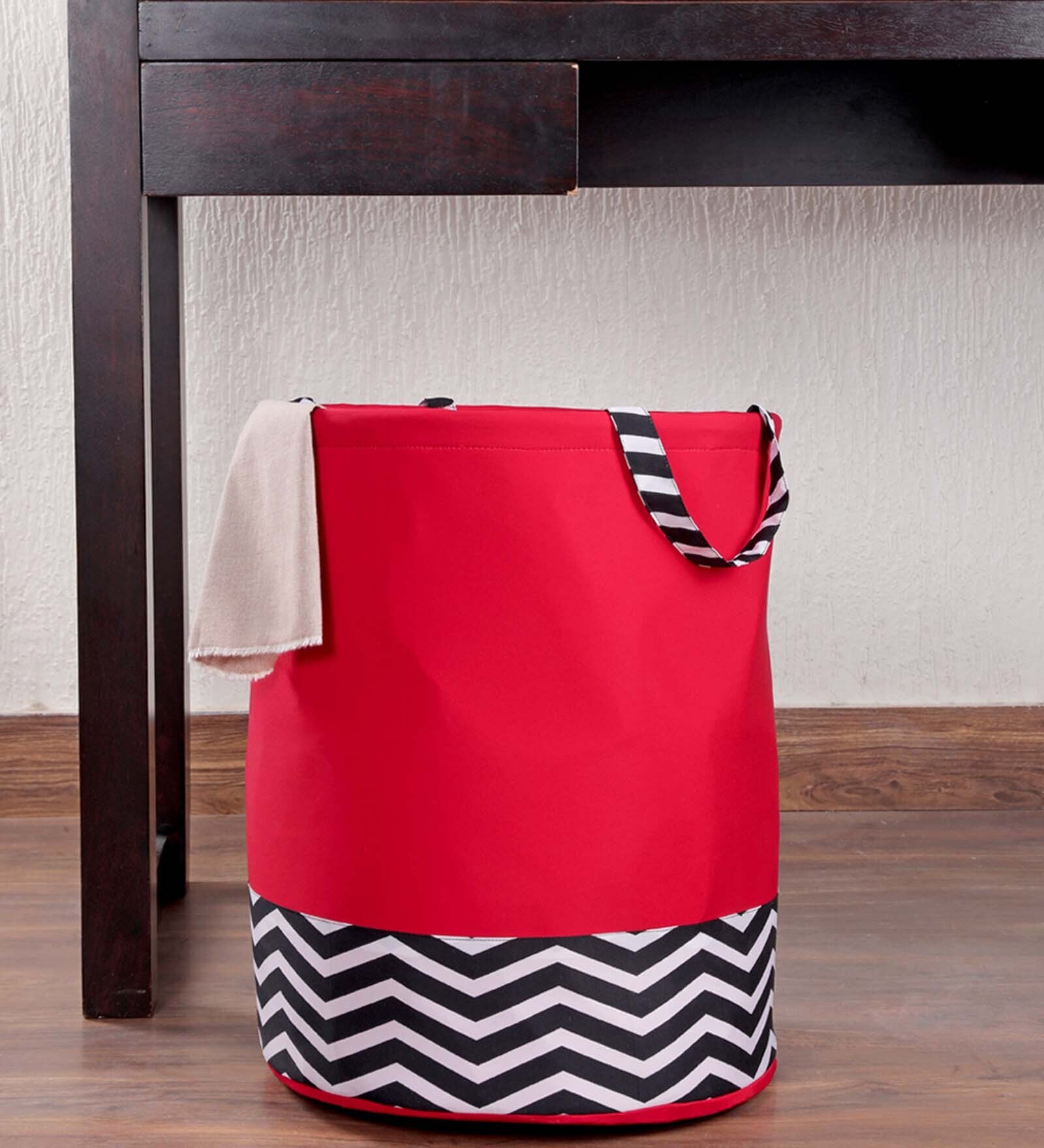 Buy Red Polyester Foldable 45 Litres Laundry Basket at 70% OFF by My ...