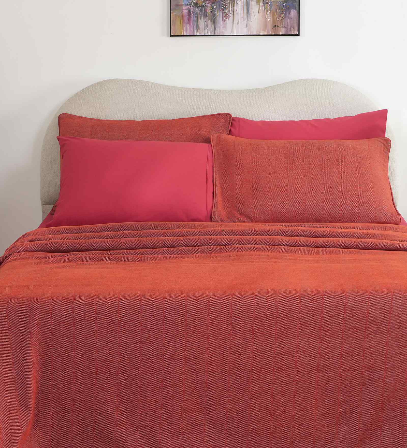 Buy Red Solid TC 325 Cotton Polyester Single Bed Bedcover at 100% OFF ...