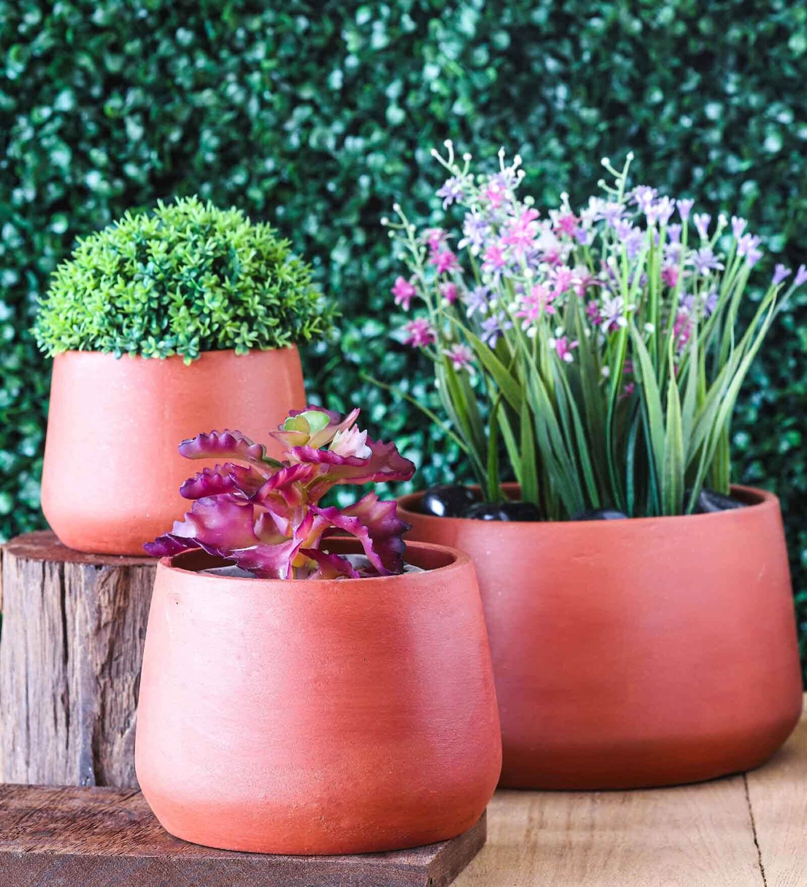 Buy Red Terracotta Octane Planter Set at 45% OFF by THE HANDICRAFTIAN ...