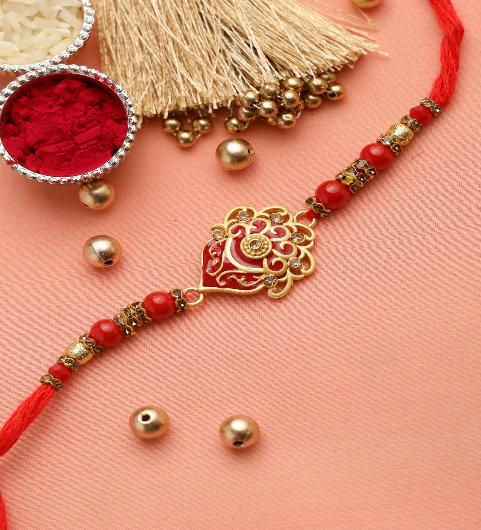 Buy Red Thread & Plastic Rakhi Set by Aapno Rajasthan at 30% OFF by ...