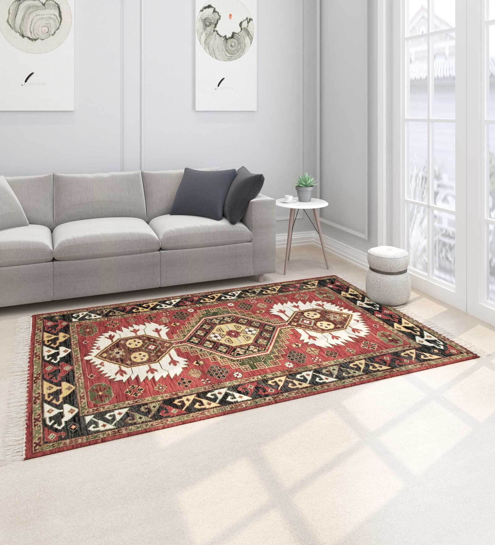 Buy Red Traditional Wool 9 X 12 ft Hand Knotted Carpet at 100% OFF by ...