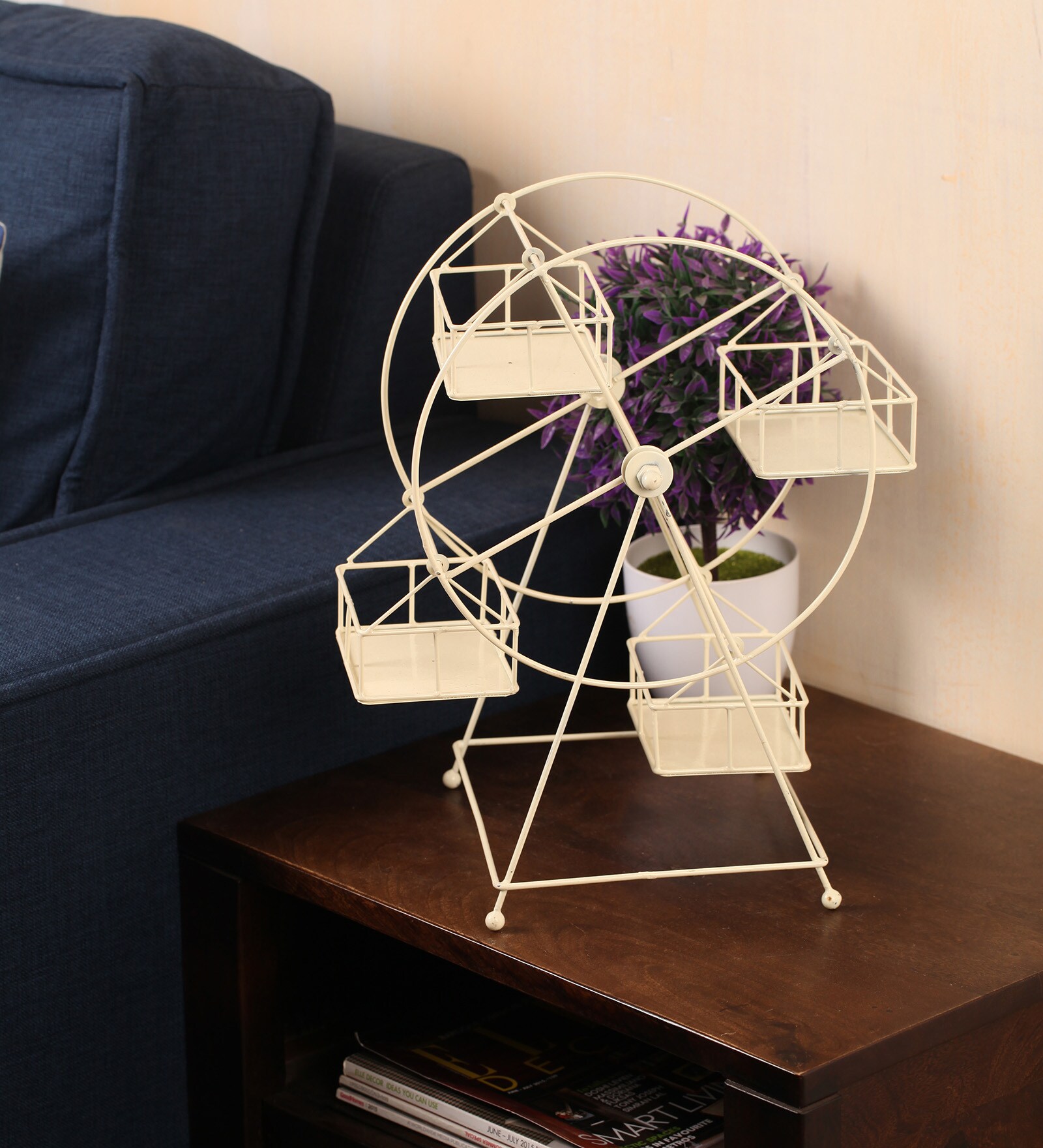 Buy RedNBrown White Metal Miniature Ferris Wheel Showpiece Online ...