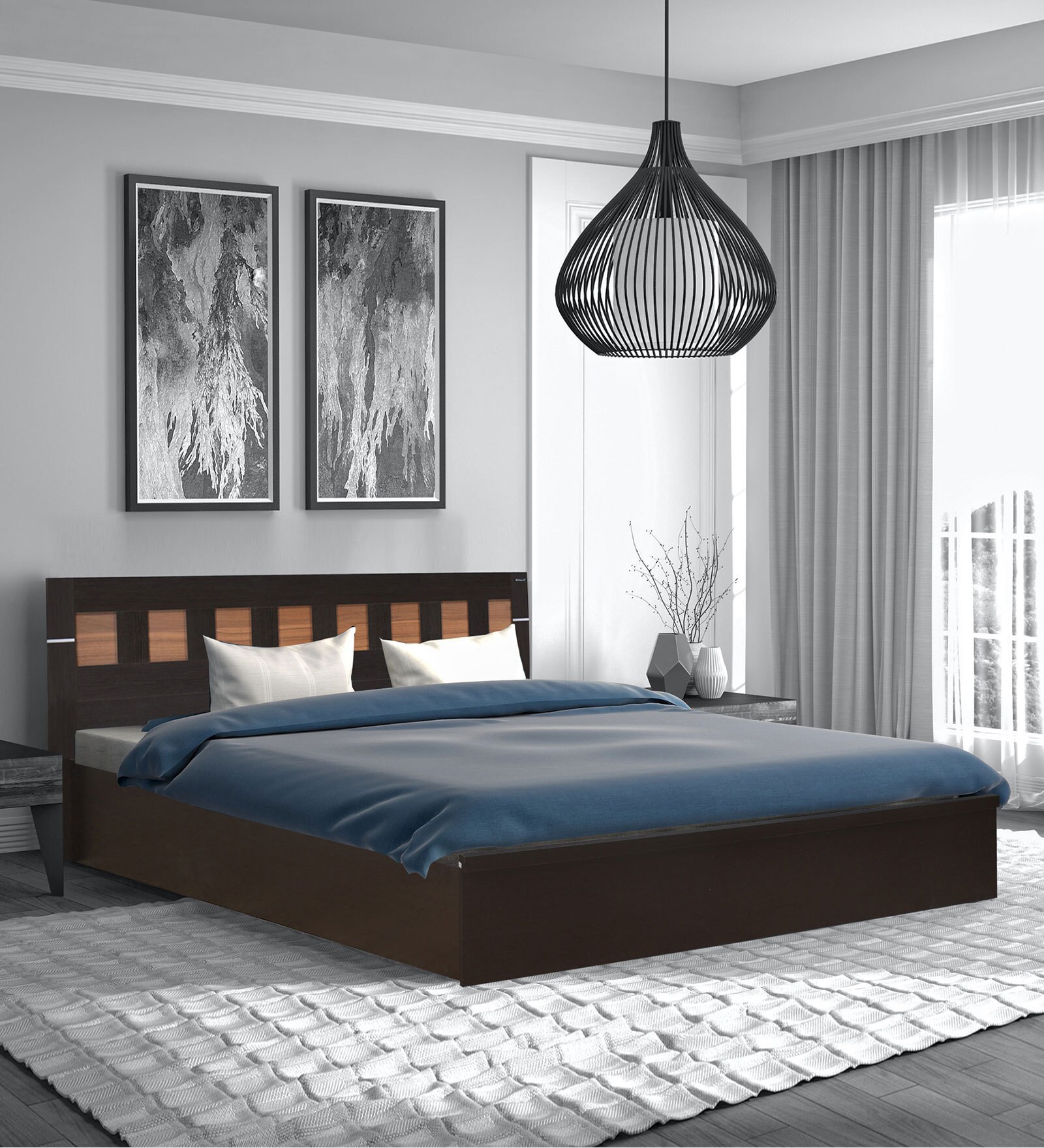 Buy Reegan King Size Bed with Storage in Wenge Finish at 66% OFF by ...