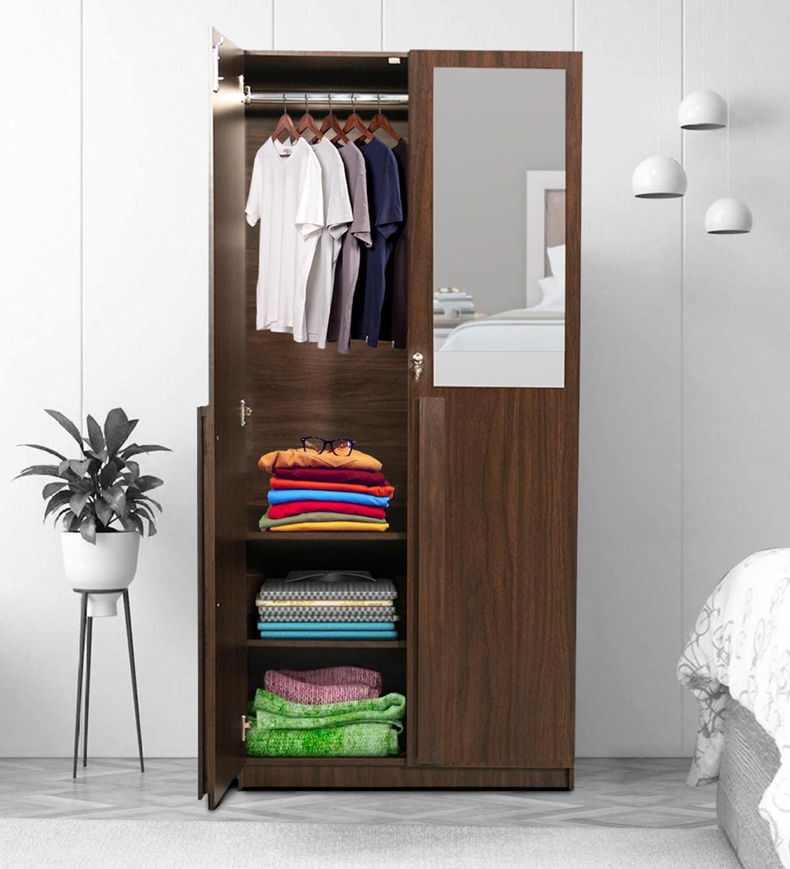 Buy Regal 2 Door Wardrobe in Walnut Suede Finish at 30% OFF by Trevi ...