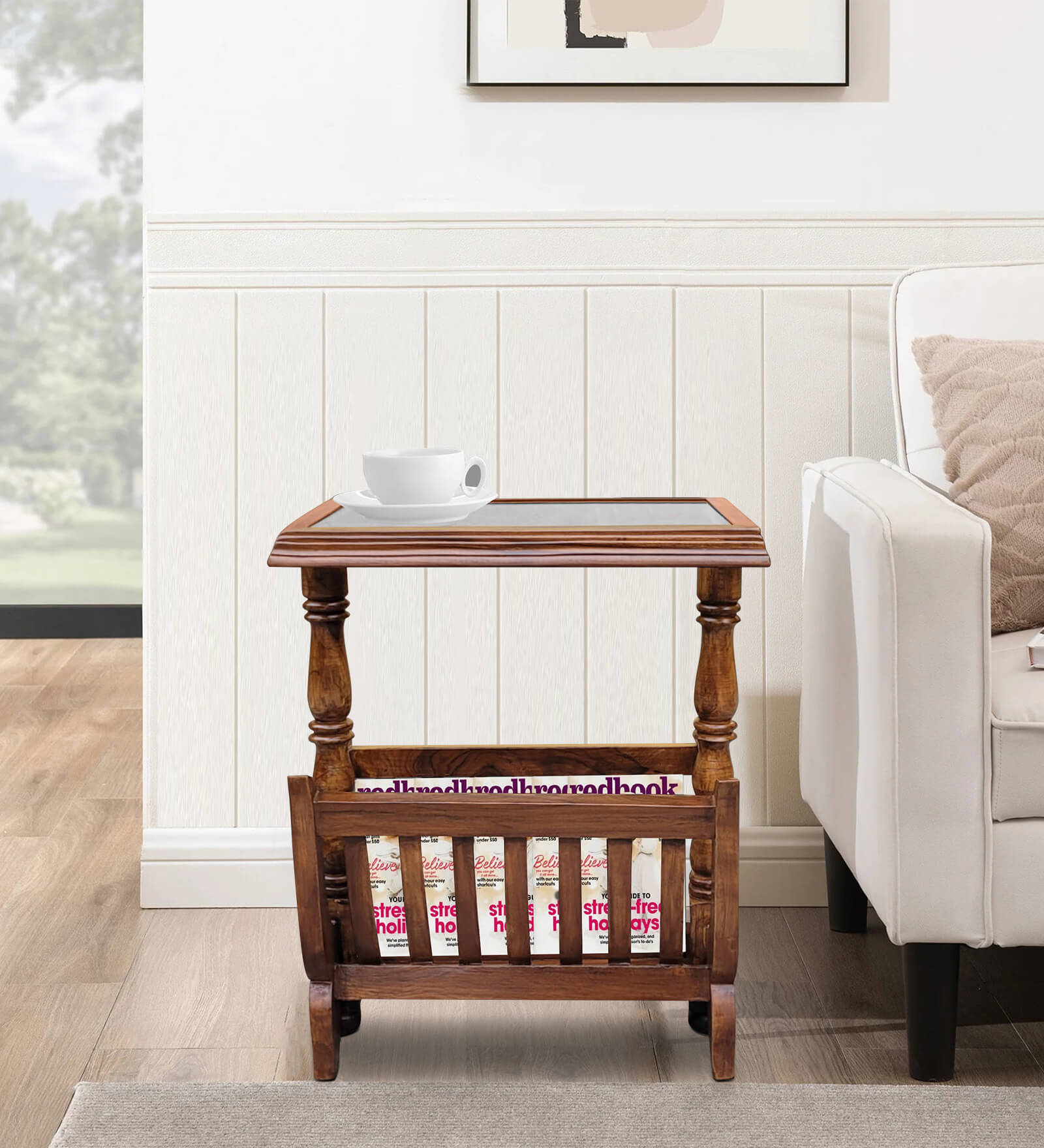 Buy Regency Teak Wood End Table In Light Walnut Finish at 55% OFF by Usha Shriram | Pepperfry