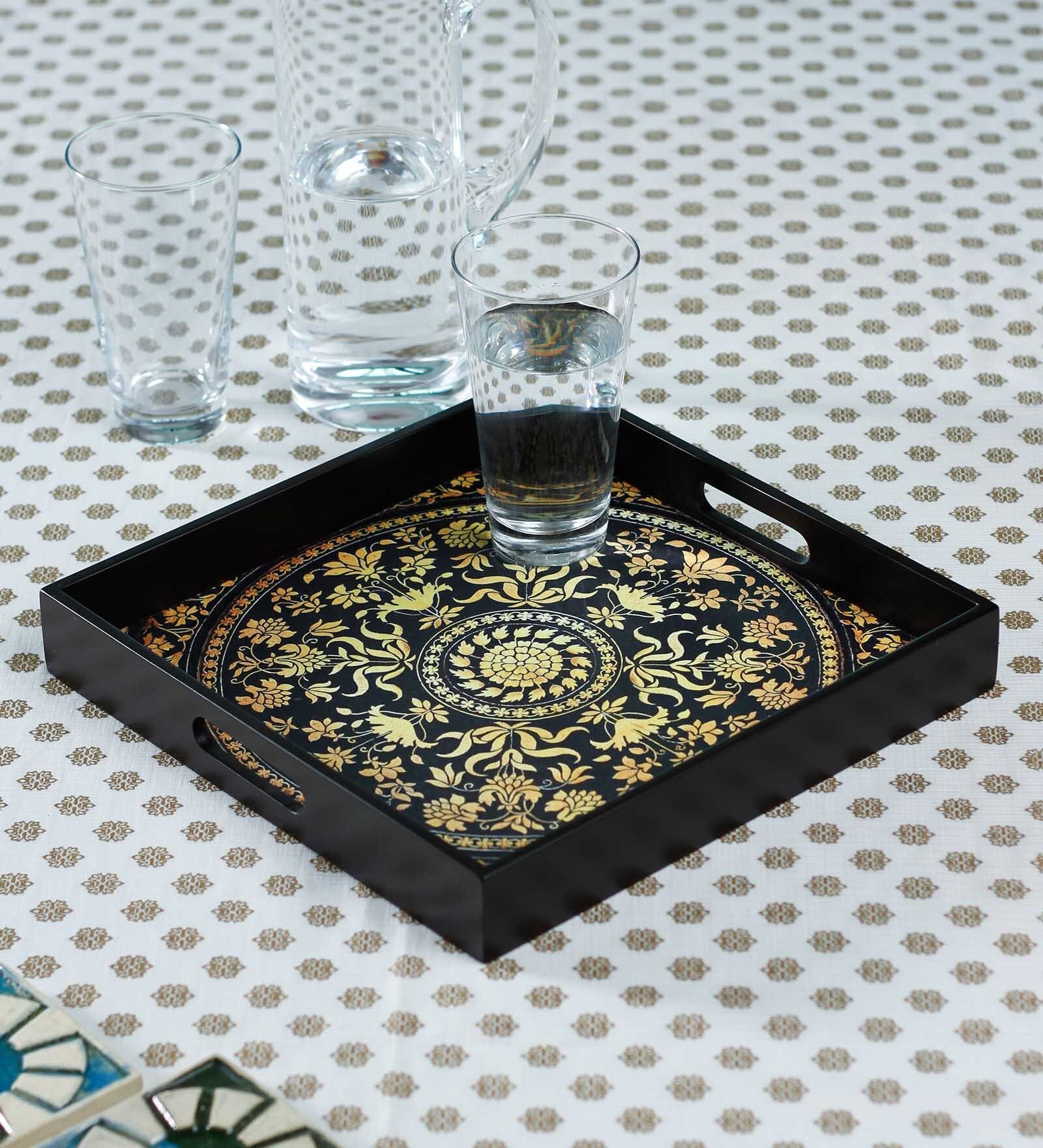 Buy MDF Square Serving Tray by Reinvention Factory Online - Serving ...