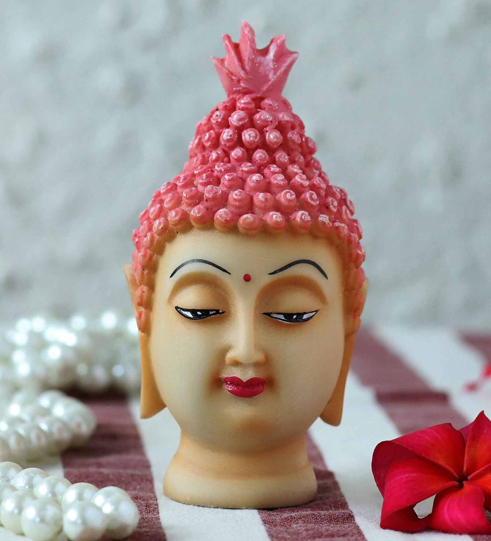 Buy Resin Small Buddha Head with Pink Hair at 57% OFF by Ferns N Petals ...