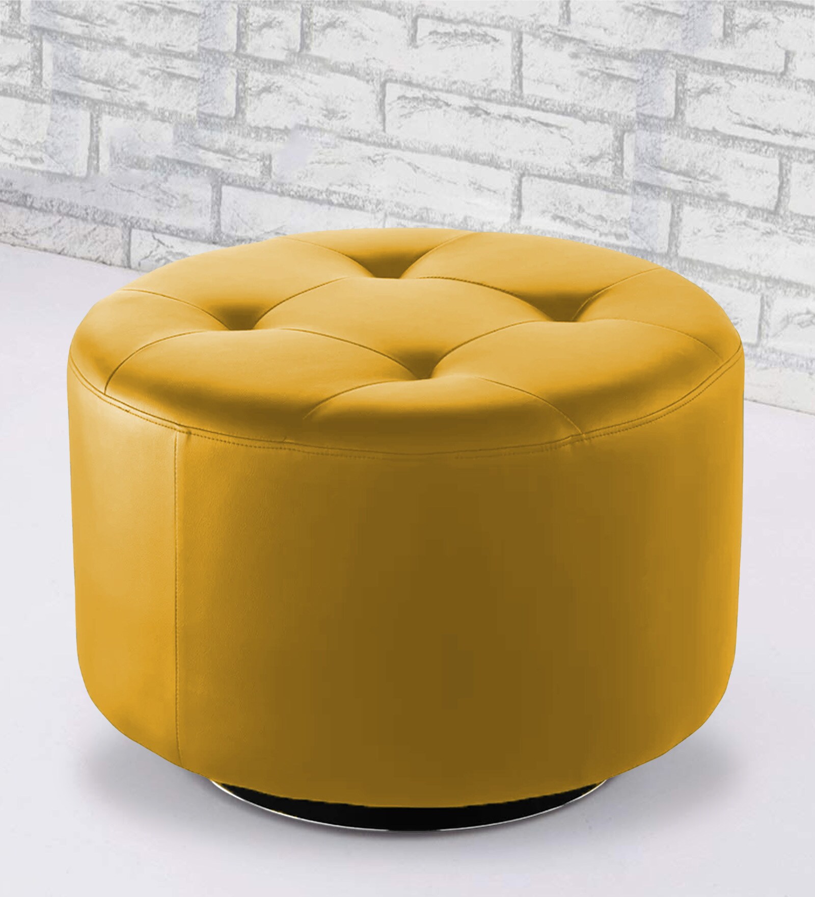 Buy Stoma Revolving Pouffe in Yellow Colour at 37% OFF by Workspace by ...