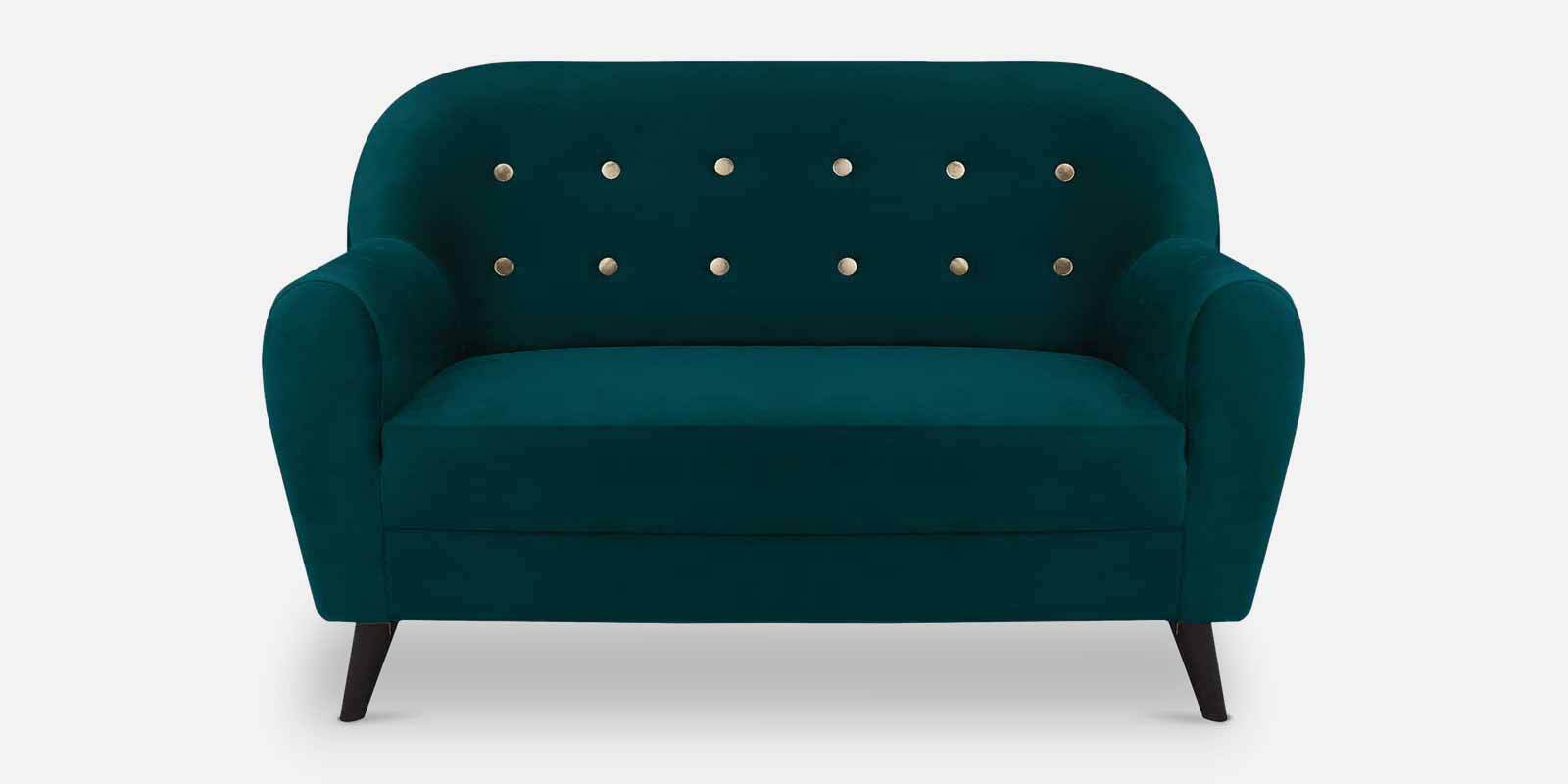 Buy Rebecca Velvet 2 Seater Sofa in Green Colour by ARRA Online - Mid ...
