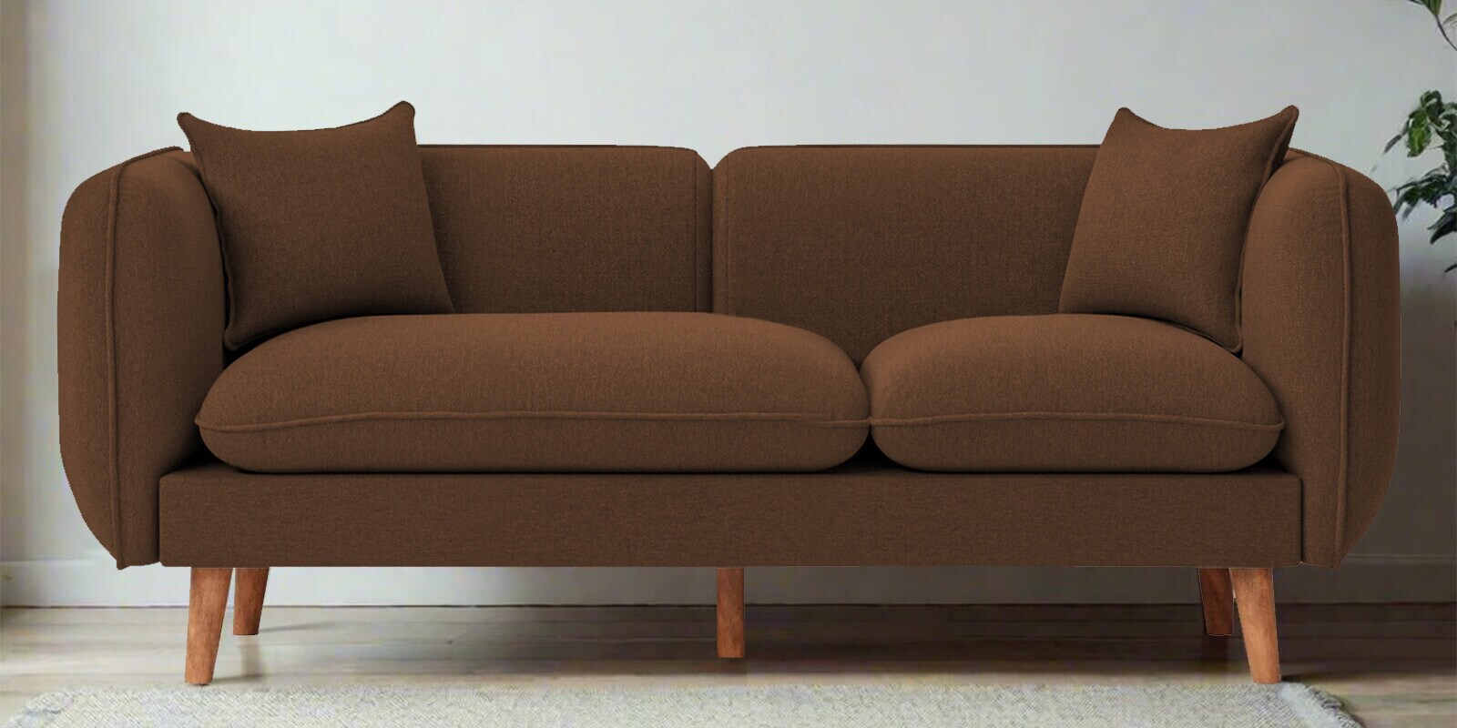 Buy Reva Fabric 2 Seater Sofa in Chestnut Brown Colour at 49% OFF by ...