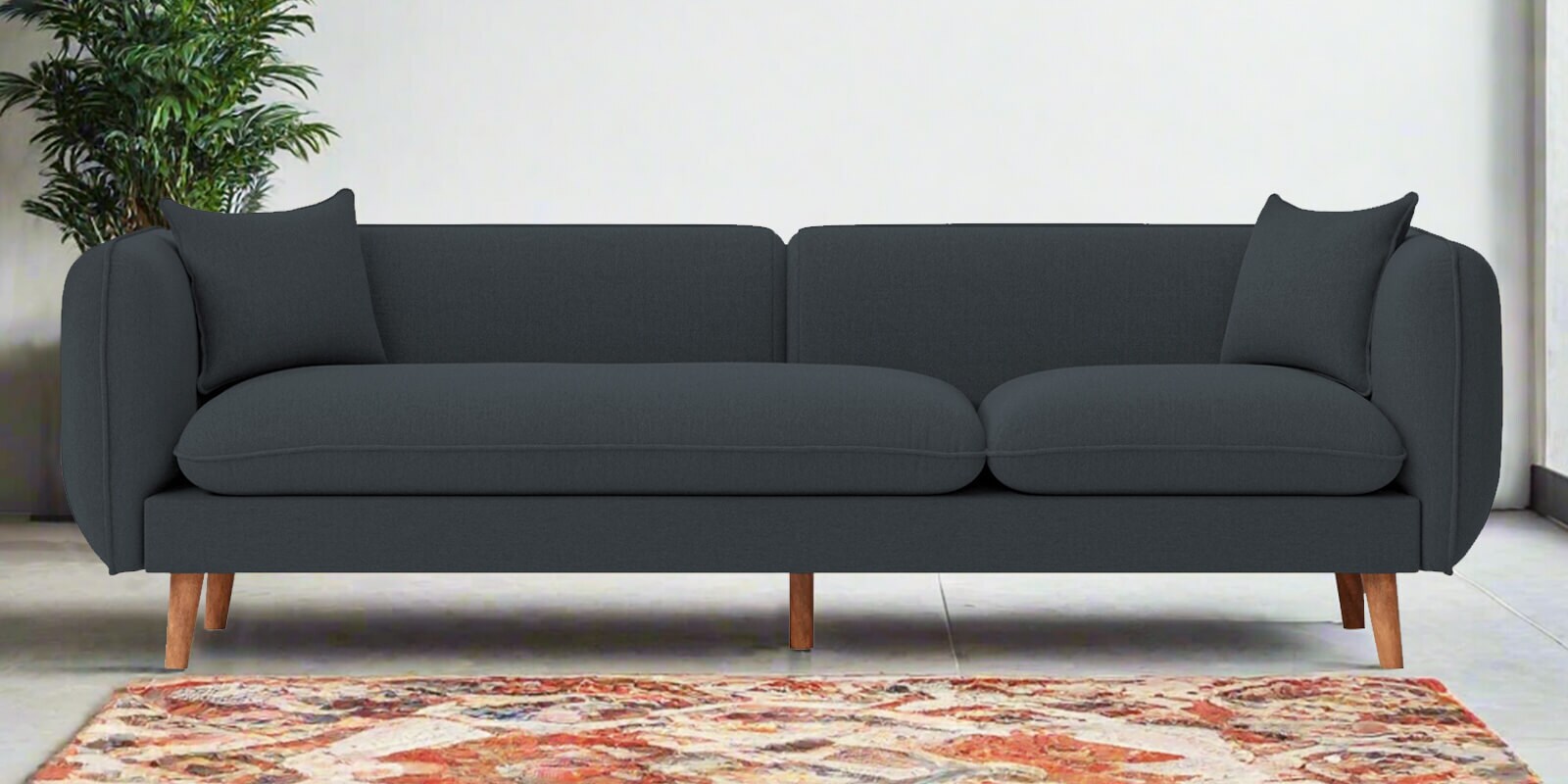 Buy Reva Fabric 3 Seater Sofa in Silver Grey Colour at 38% OFF by ...