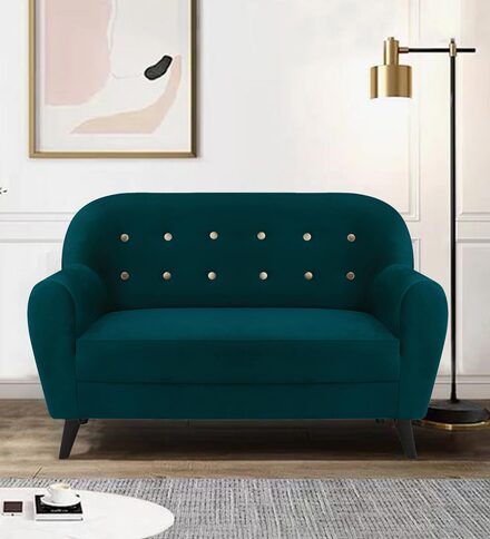 Buy Rebecca Velvet 3 Seater Sofa in Green Colour by ARRA Online - Mid ...