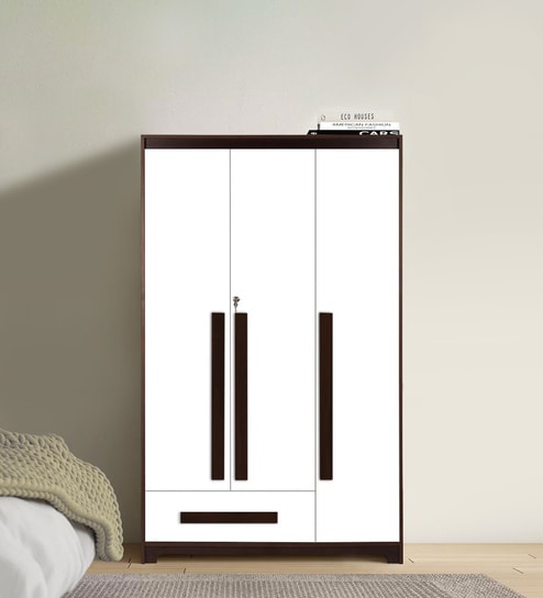 Buy Regal 3 Door Wardrobe in Walnut Finish with Drawer Storage at 37% ...